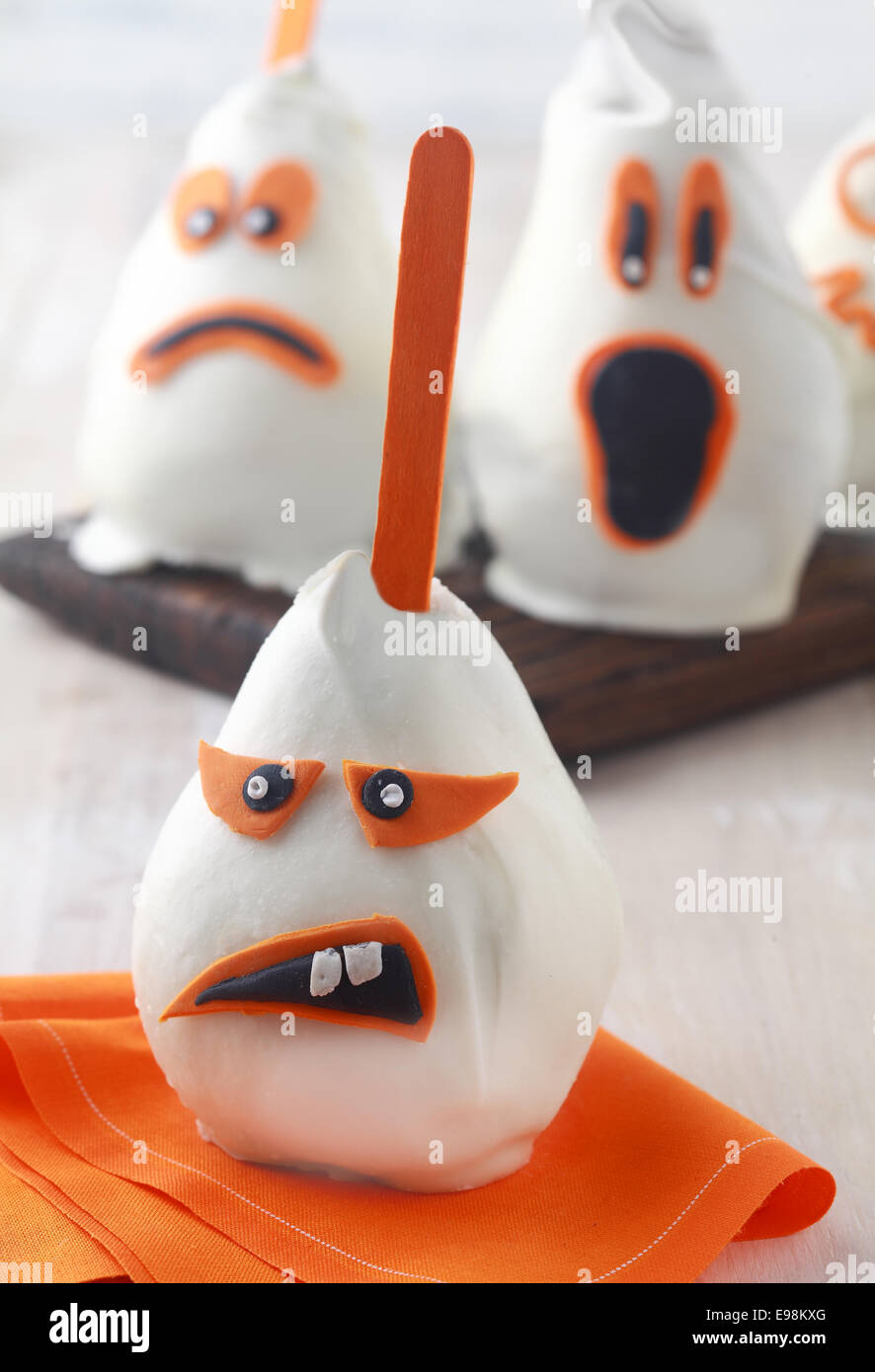 Grotesque Halloween ghost edible decoration with a sneering toothy ...