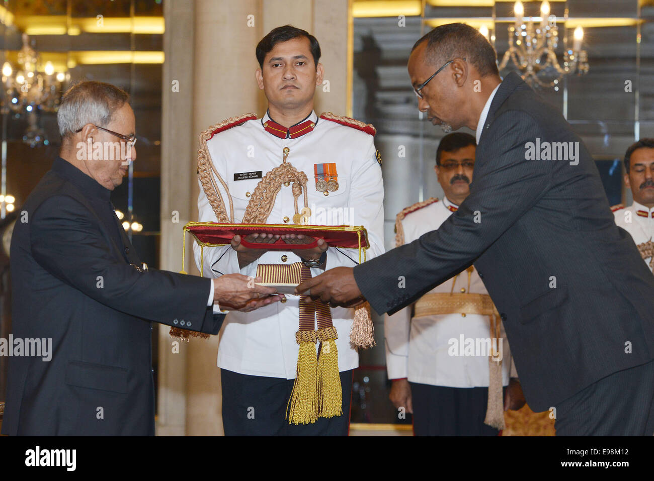 Sai Absieh Warsama ( right ), the Ambassador-designate of Djibouti ...