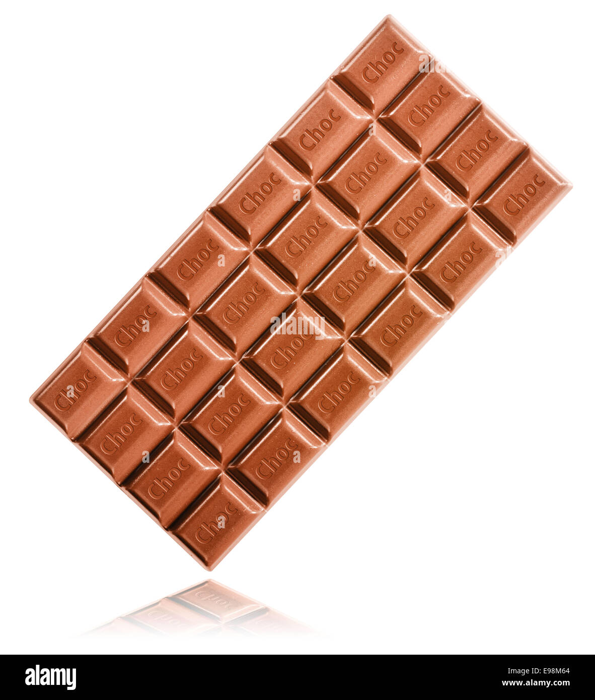 Chocolate Bar isolated on white background stamped with the word choc ...