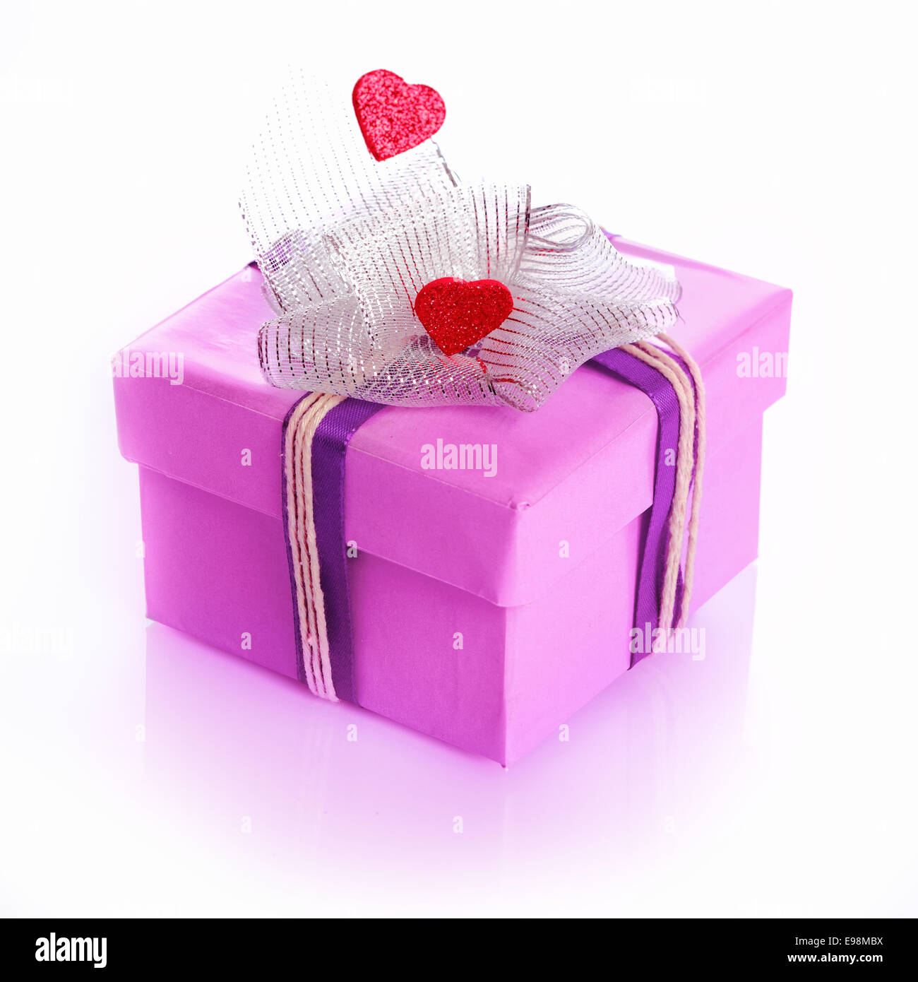 Purple gift box ribbon hi-res stock photography and images - Alamy