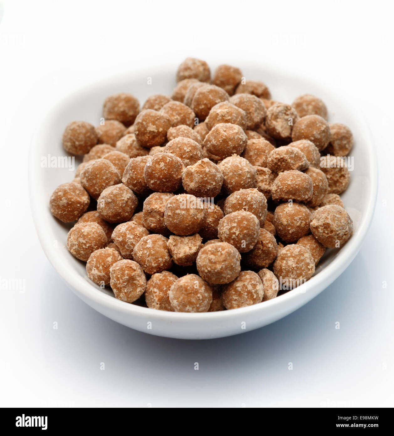 Raw Tapioka pearls in a bowl isolated on white background. As Bubble ...