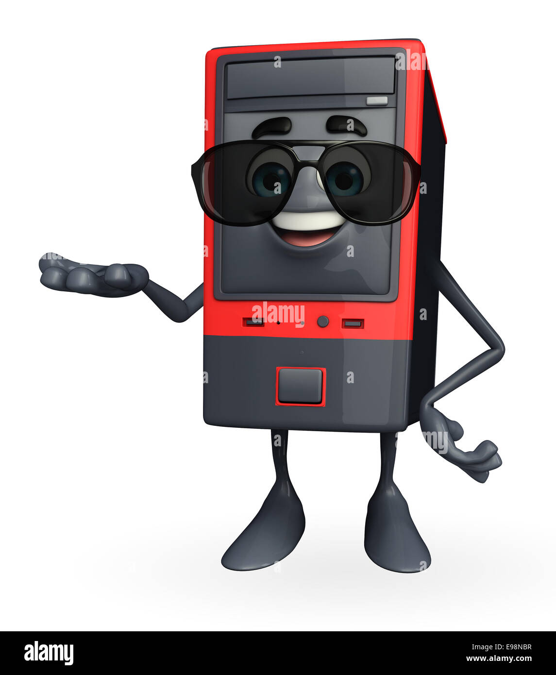Cartoon Character of Computer Cabinet with holding pose Stock Photo - Alamy