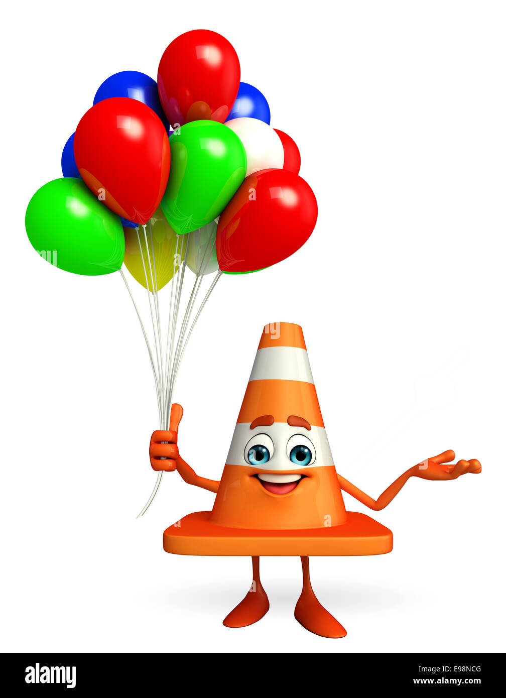 Cartoon Character Construction Cone Cut Out Stock Images & Pictures - Alamy