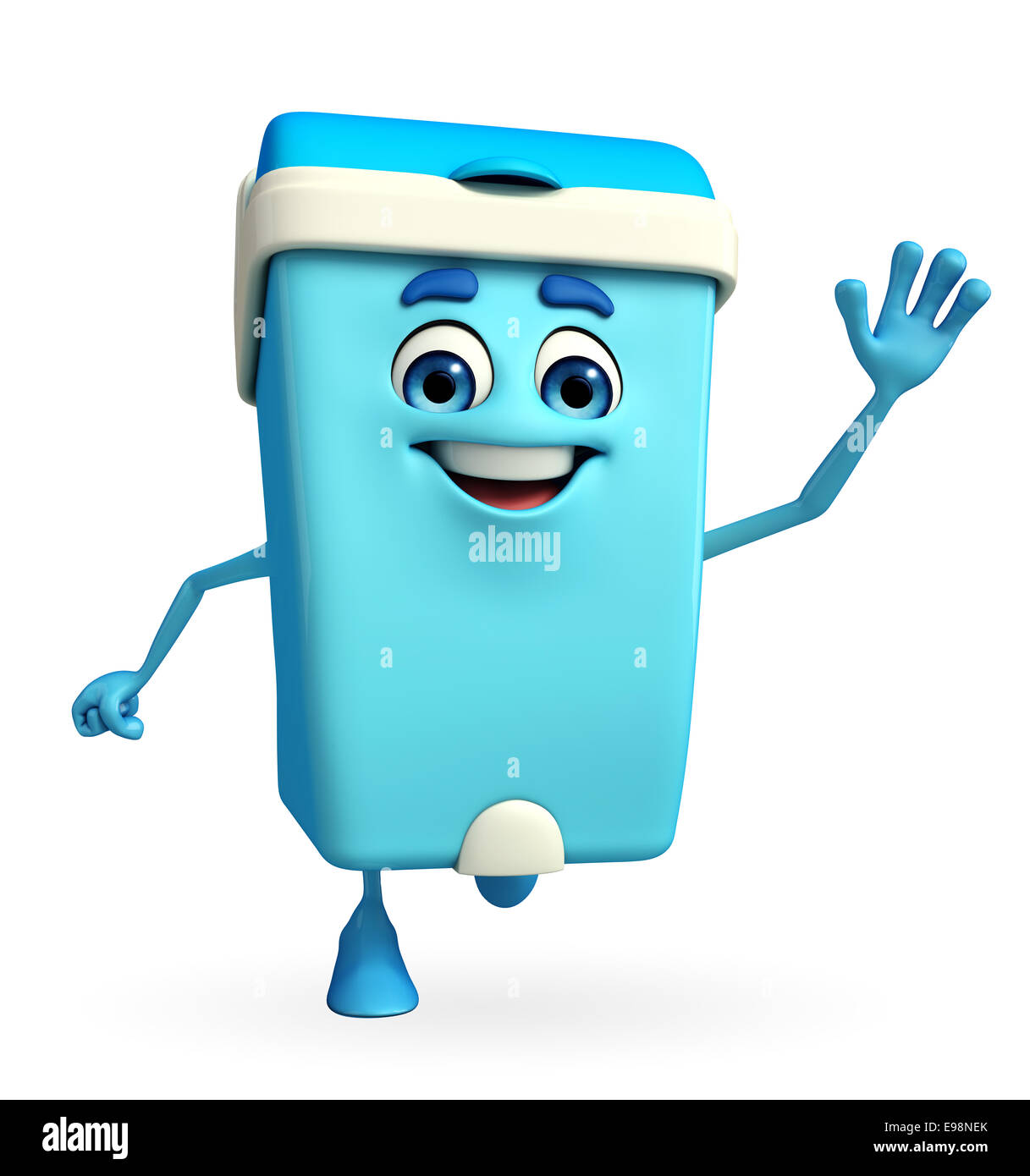 Cartoon Character of Dustbin is running Stock Photo - Alamy