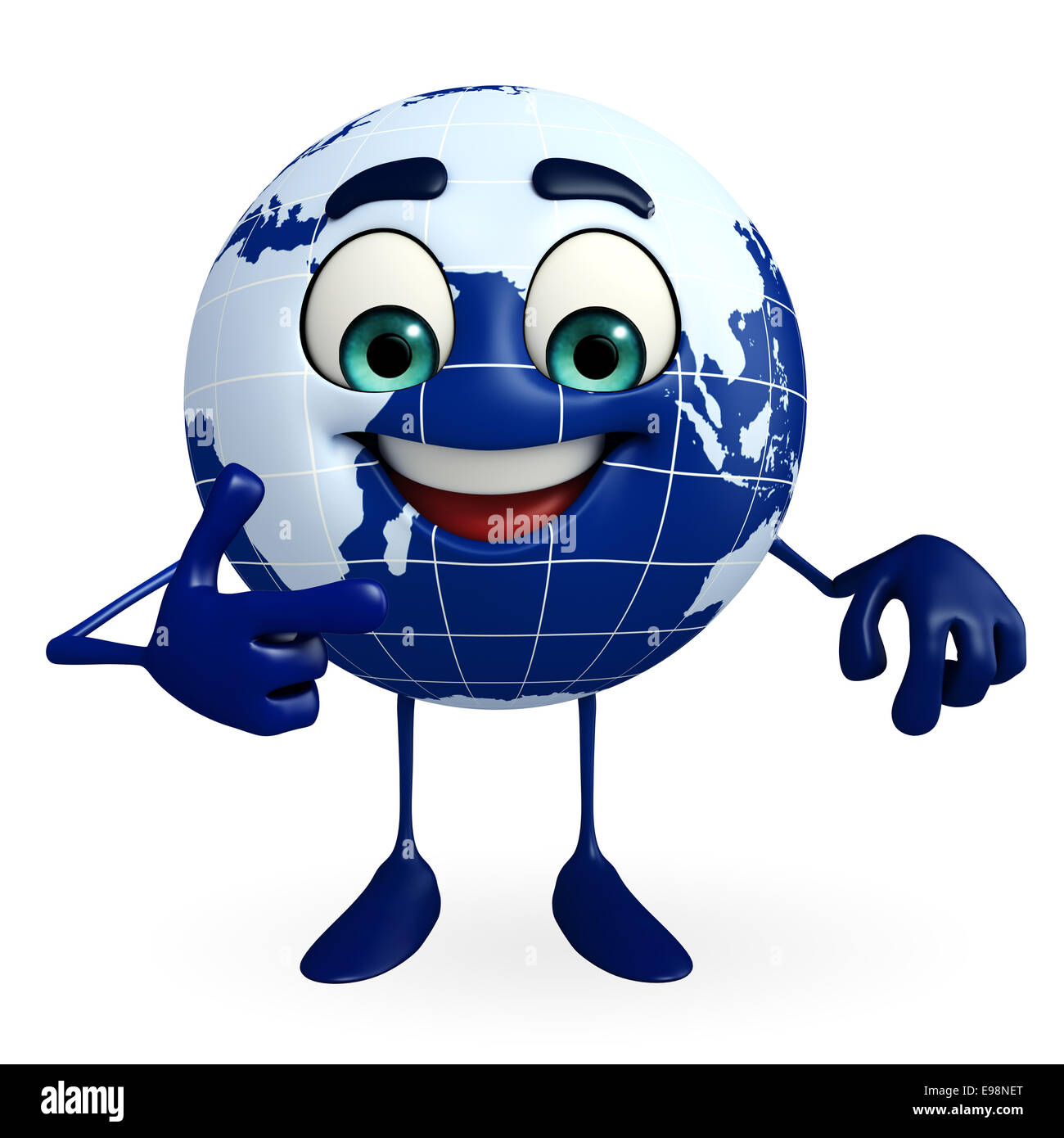 Cartoon character globe pointing hi-res stock photography and images ...