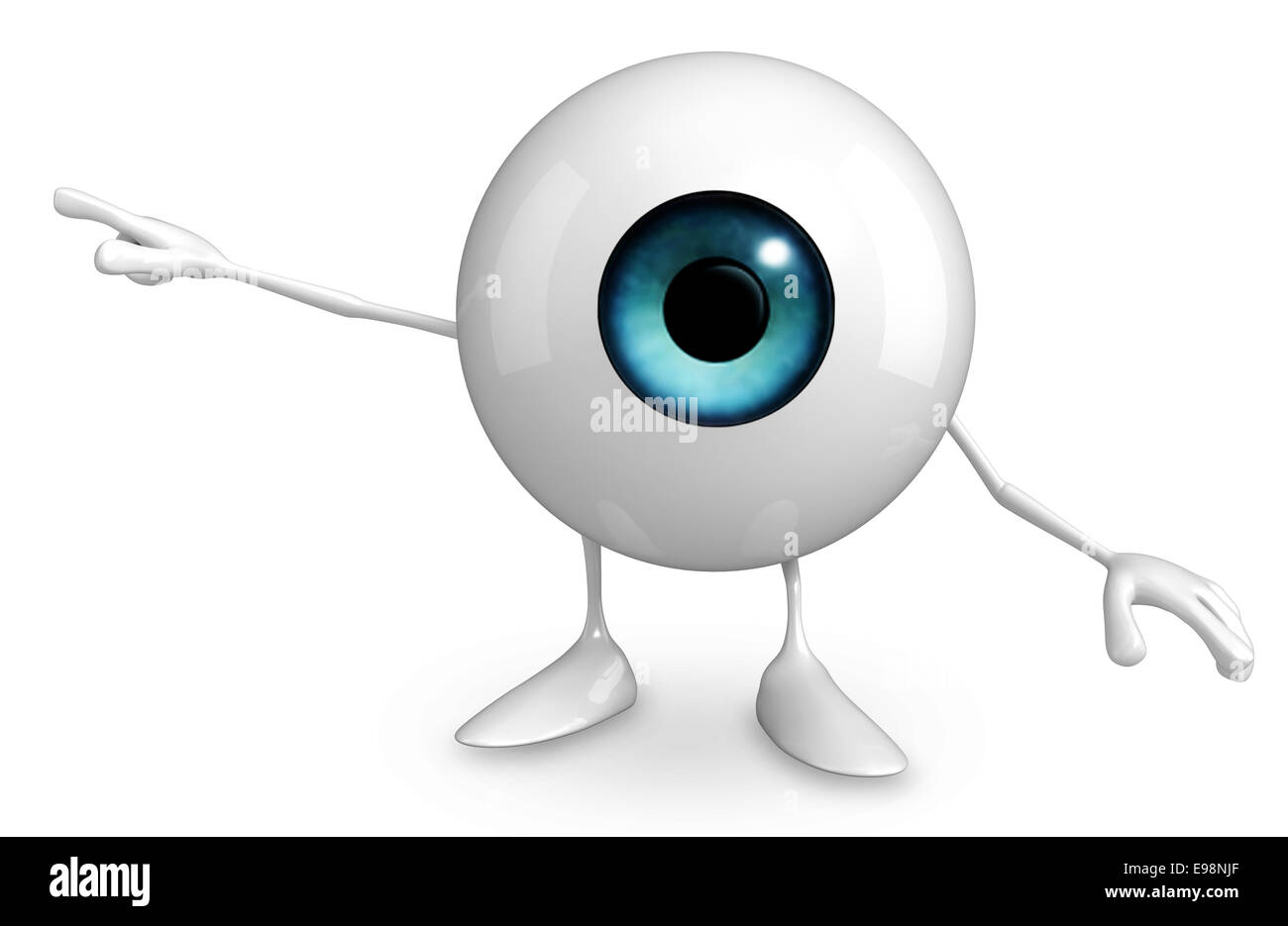Cartoon character of eye with pointing pose Stock Photo - Alamy