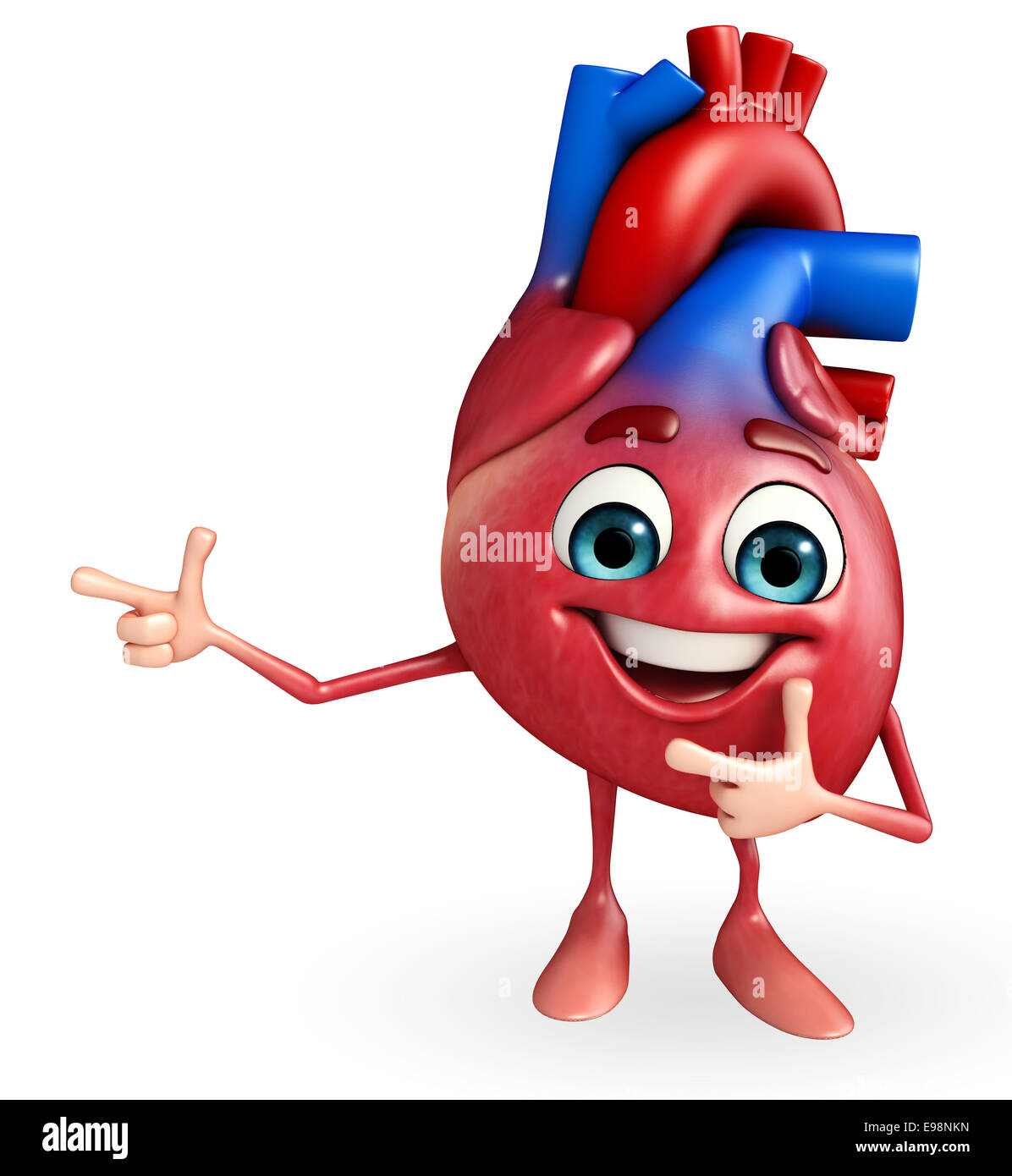 Cartoon character heart pointing Cut Out Stock Images & Pictures - Alamy