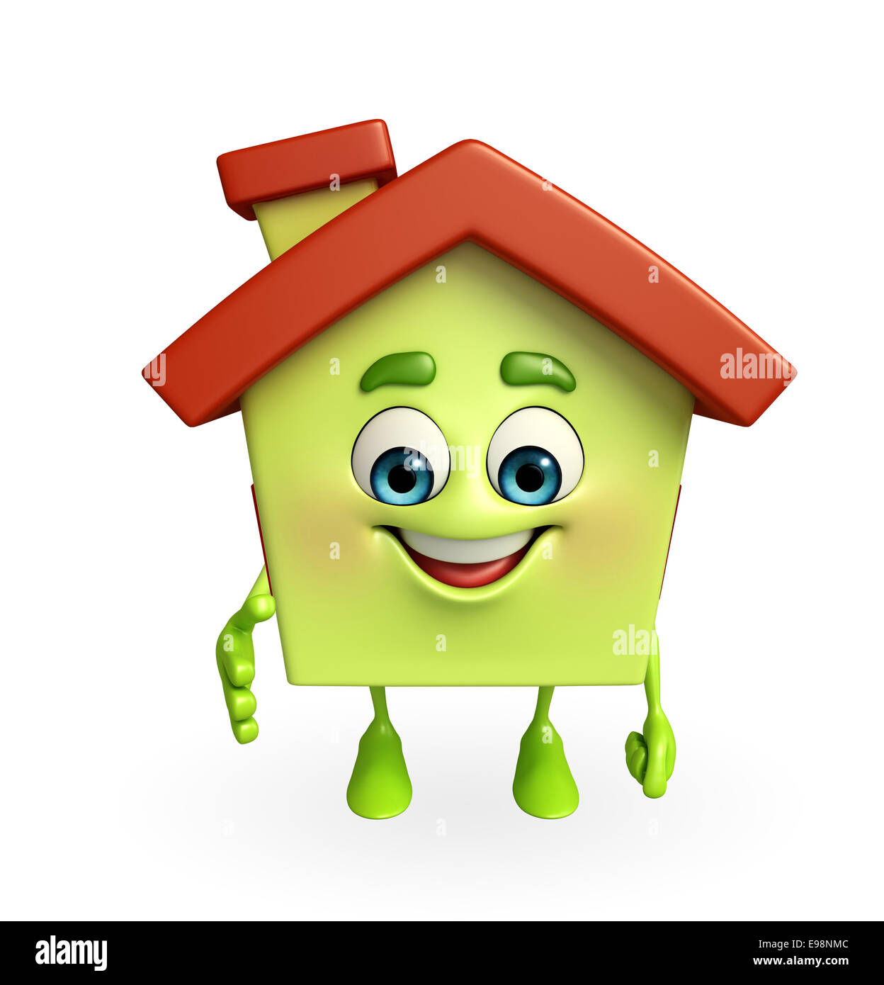 Cartoon Charcter of house with shake hand pose Stock Photo - Alamy