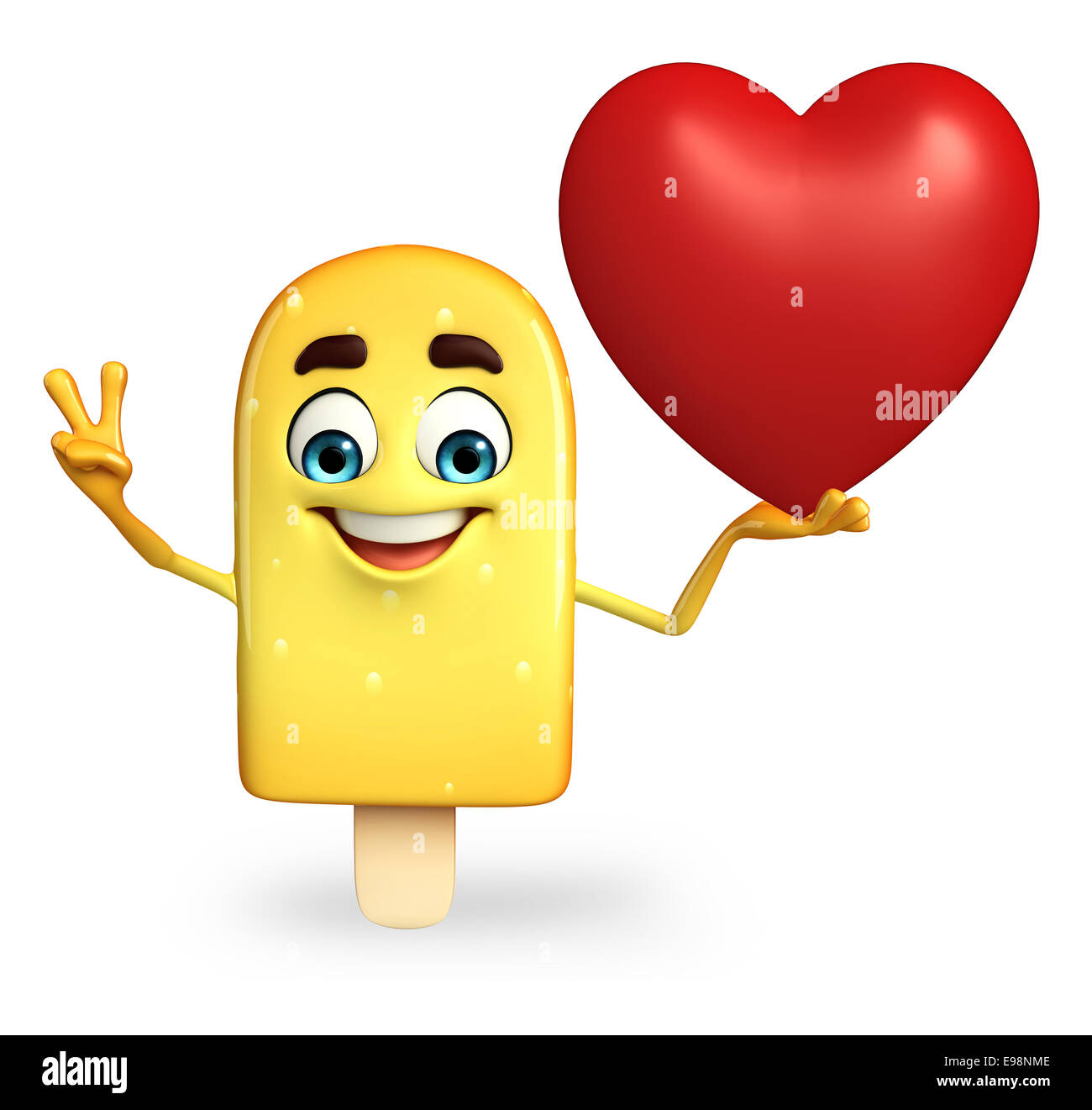 Cartoon Character of Candy with red heart Stock Photo - Alamy