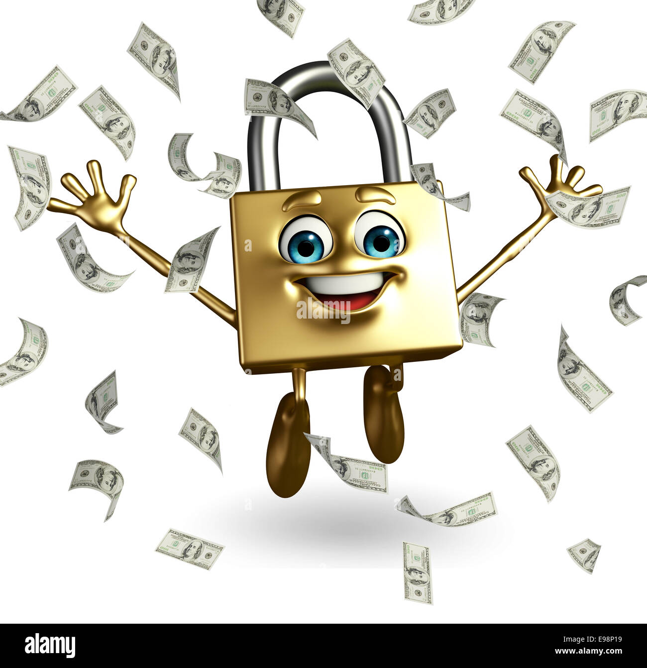 Cartoon character dollar lock hi-res stock photography and images - Alamy