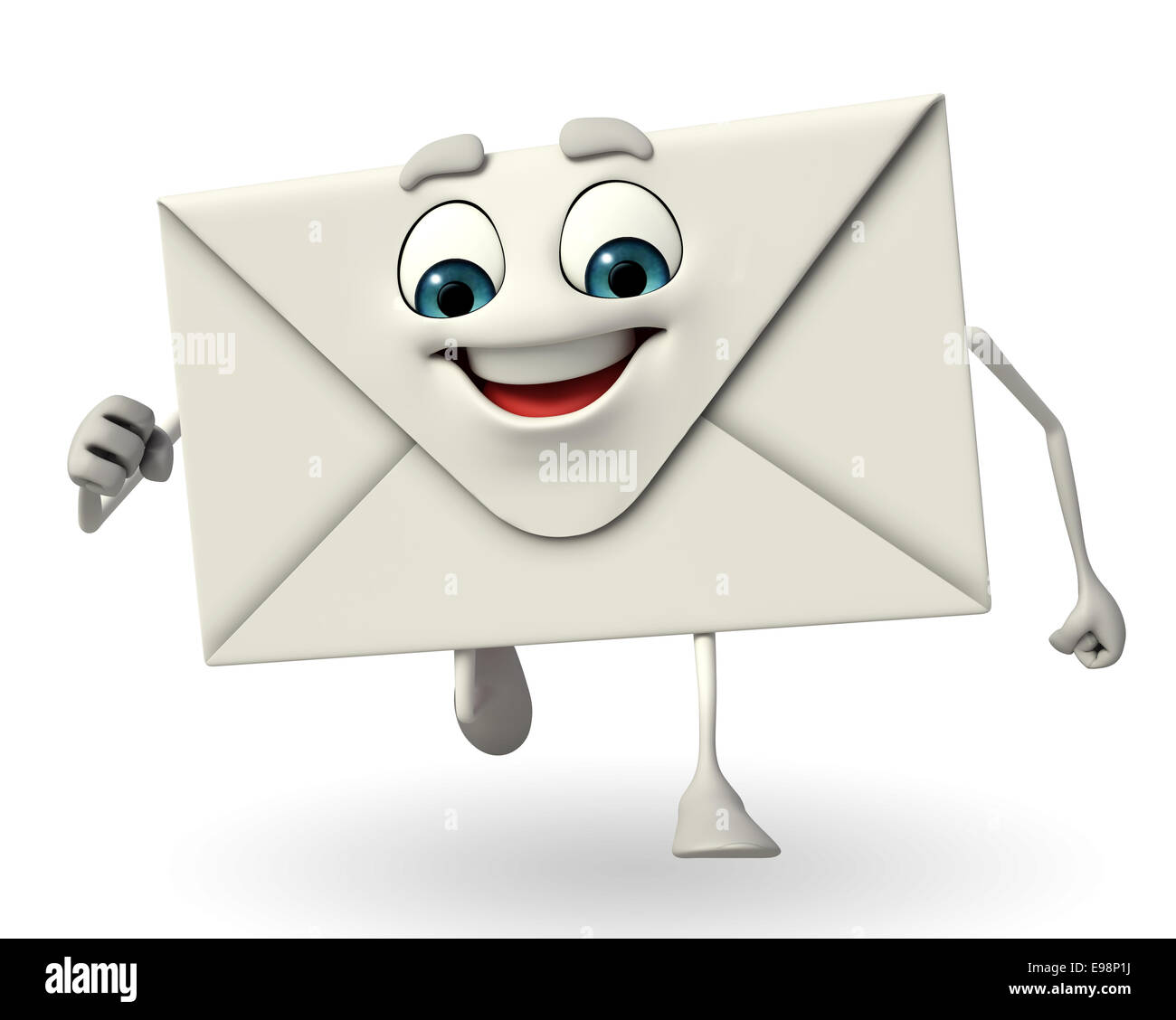 Cartoon Character of mail is running Stock Photo - Alamy