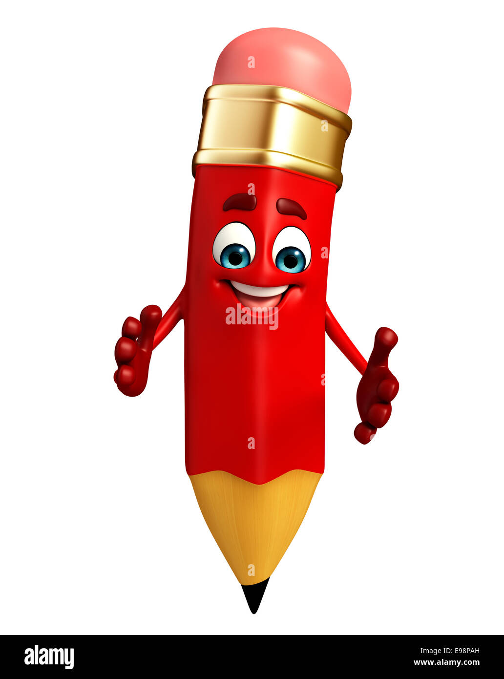 Cartoon Character of pencil is clapping Stock Photo - Alamy