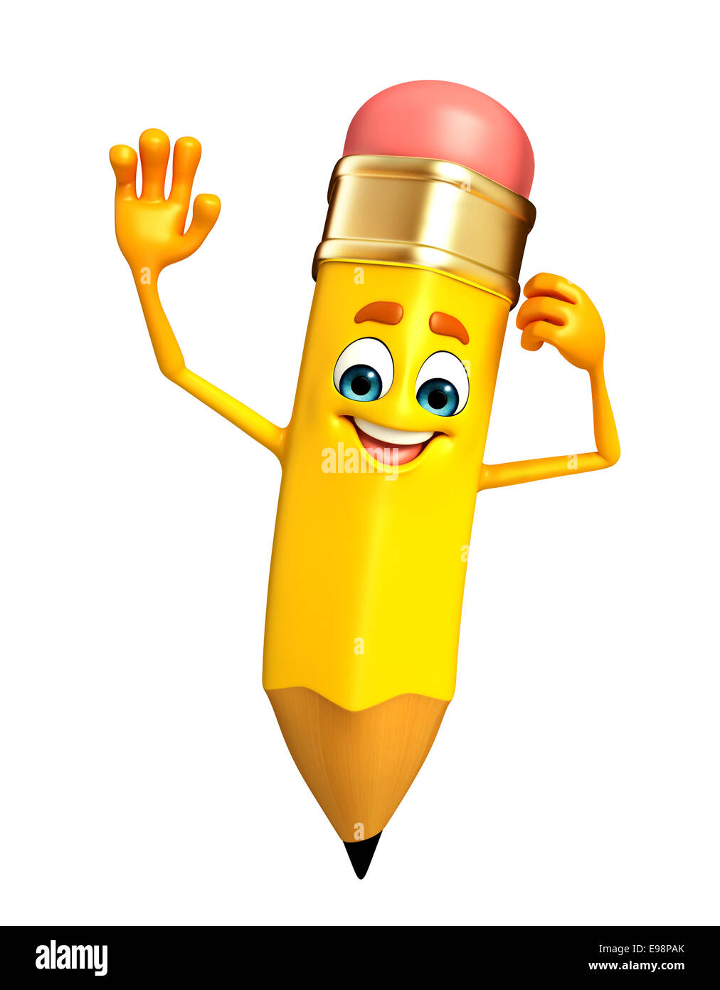 Cartoon character pencil hello pose hi-res stock photography and images ...