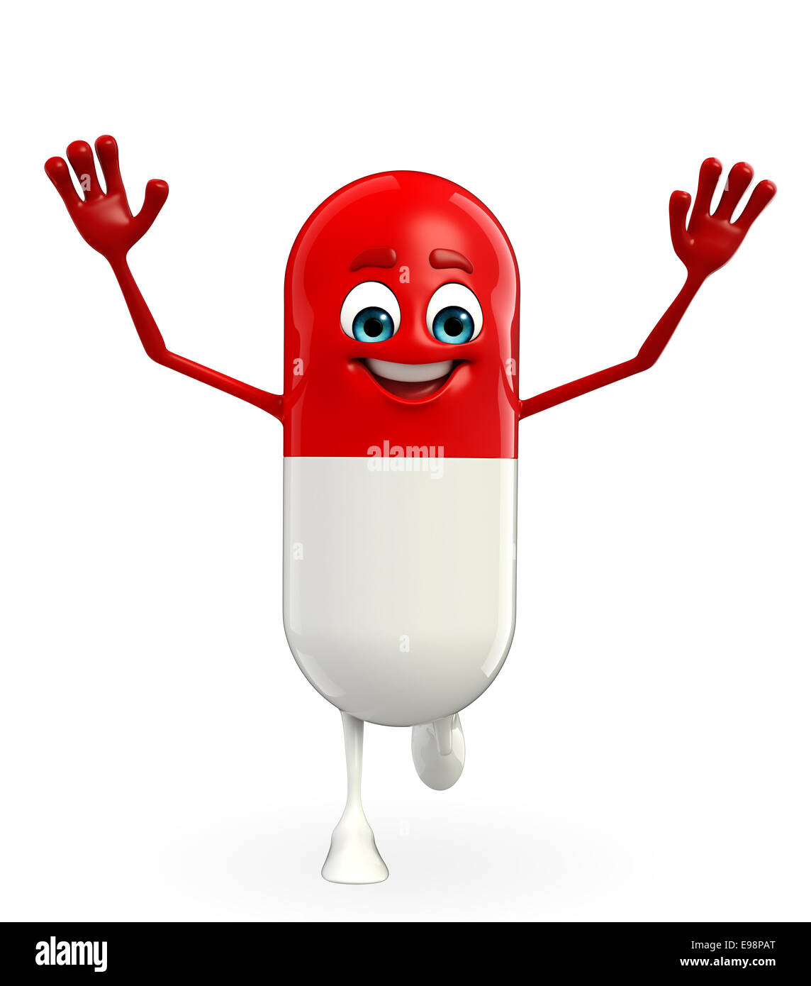 Cartoon character of pill is running Stock Photo - Alamy
