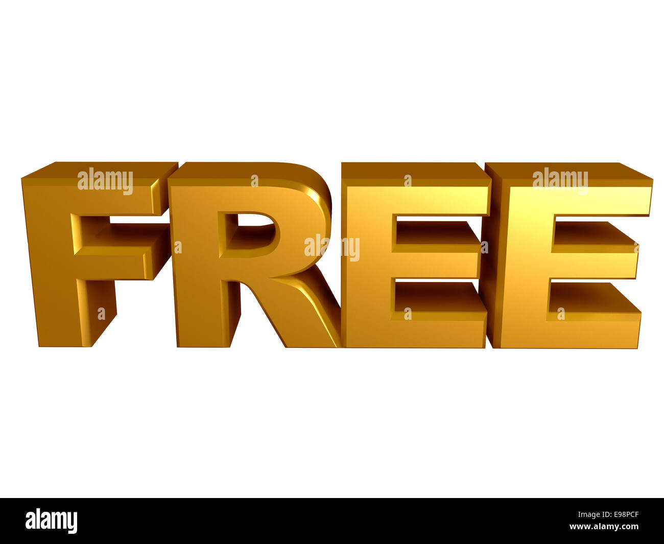3d golden Free text Sign Stock Photo - Alamy