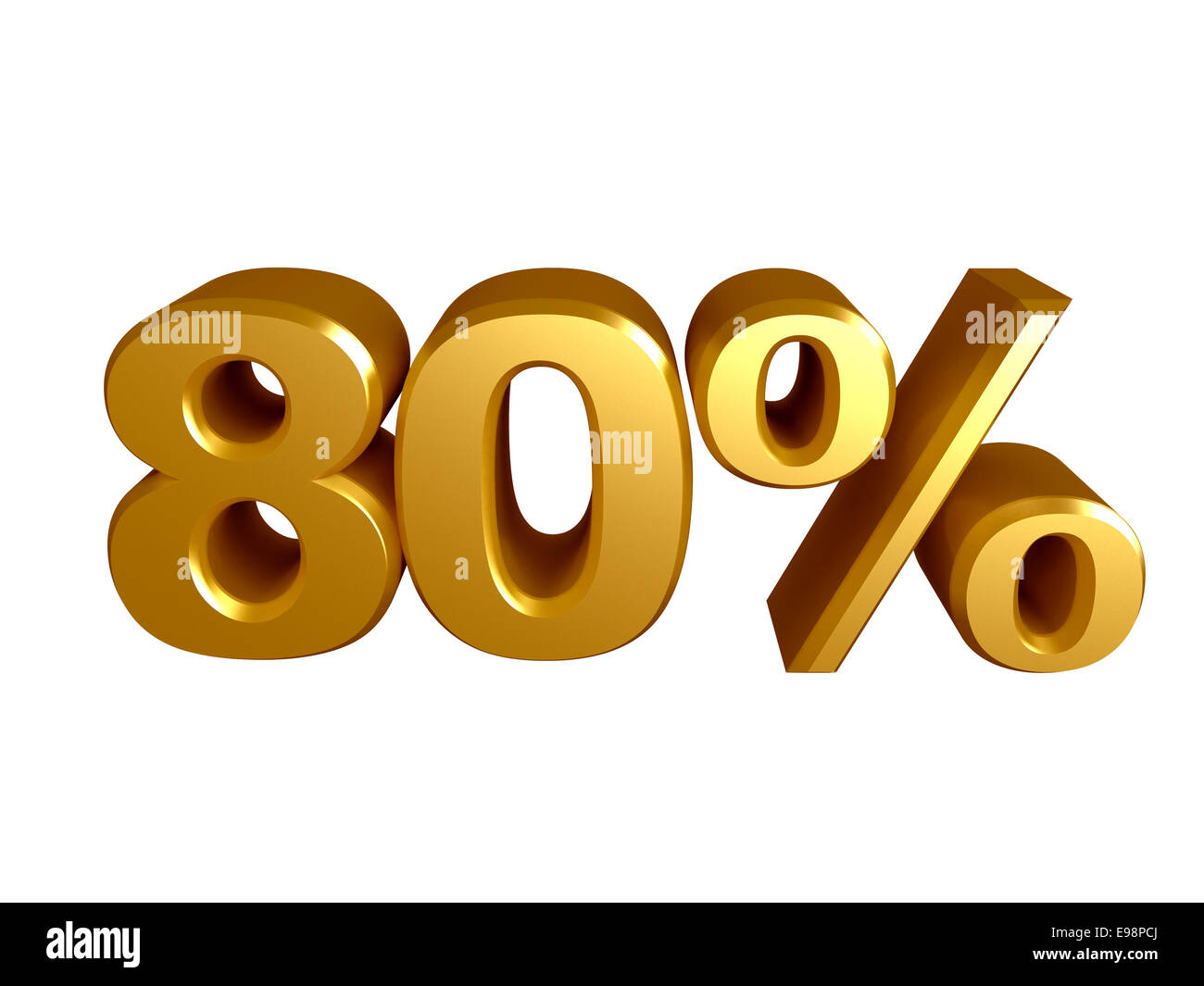 The number 80 and the percent icon Stock Photo - Alamy