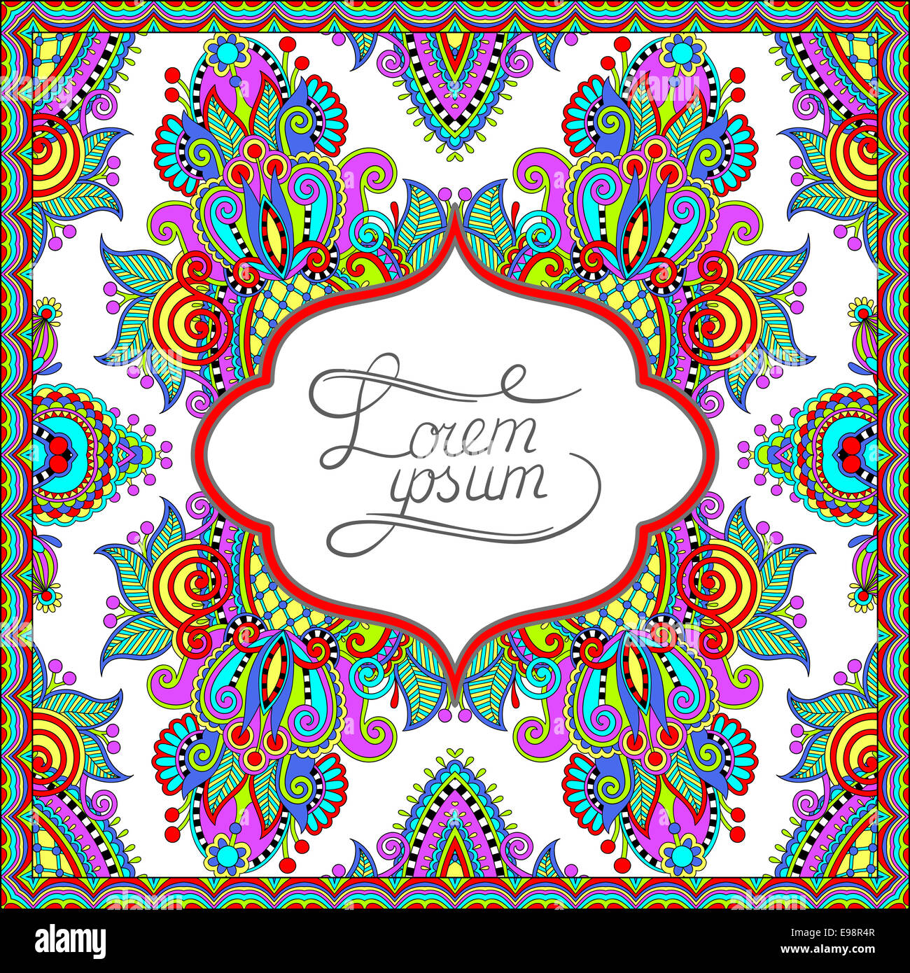 decorative pattern of ukrainian ethnic carpet design with place Stock ...