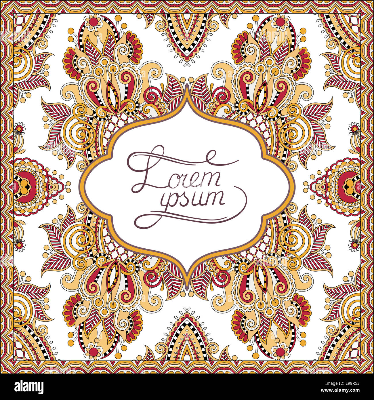 decorative pattern of ukrainian ethnic carpet design with place Stock ...