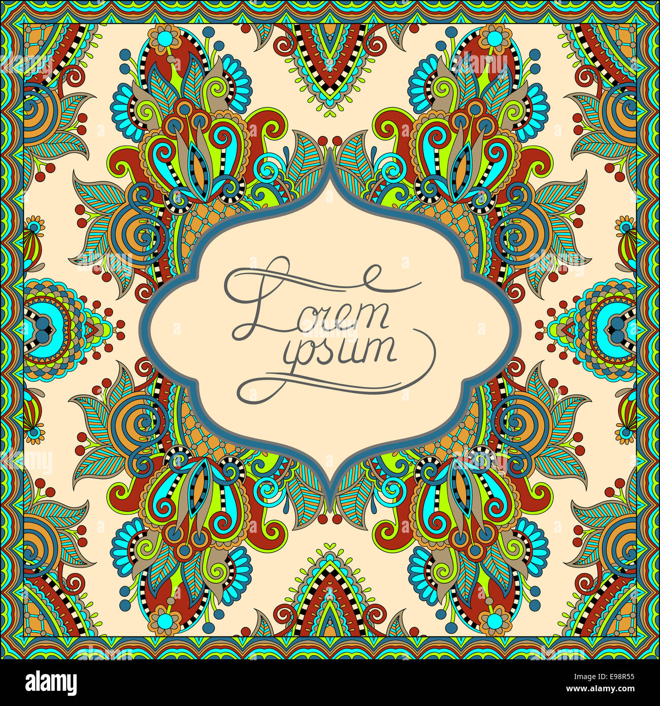 decorative pattern of ukrainian ethnic carpet design with place Stock ...