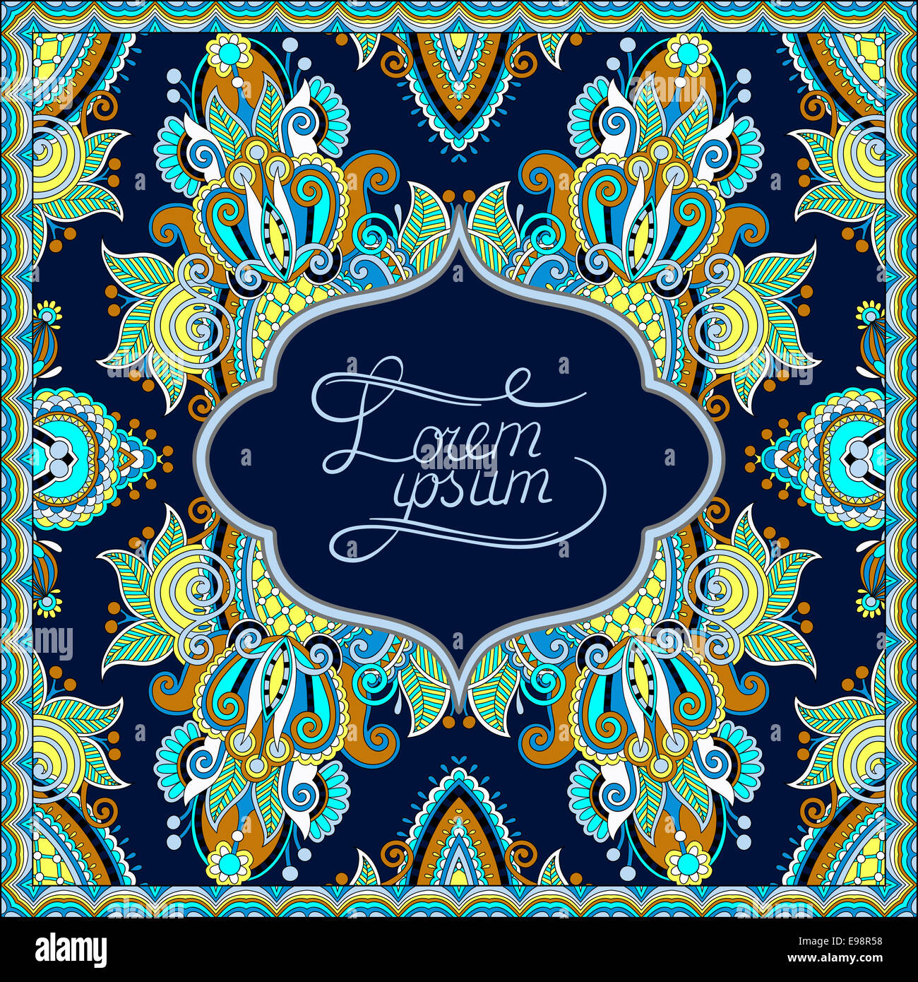 decorative pattern of ukrainian ethnic carpet design with place Stock ...