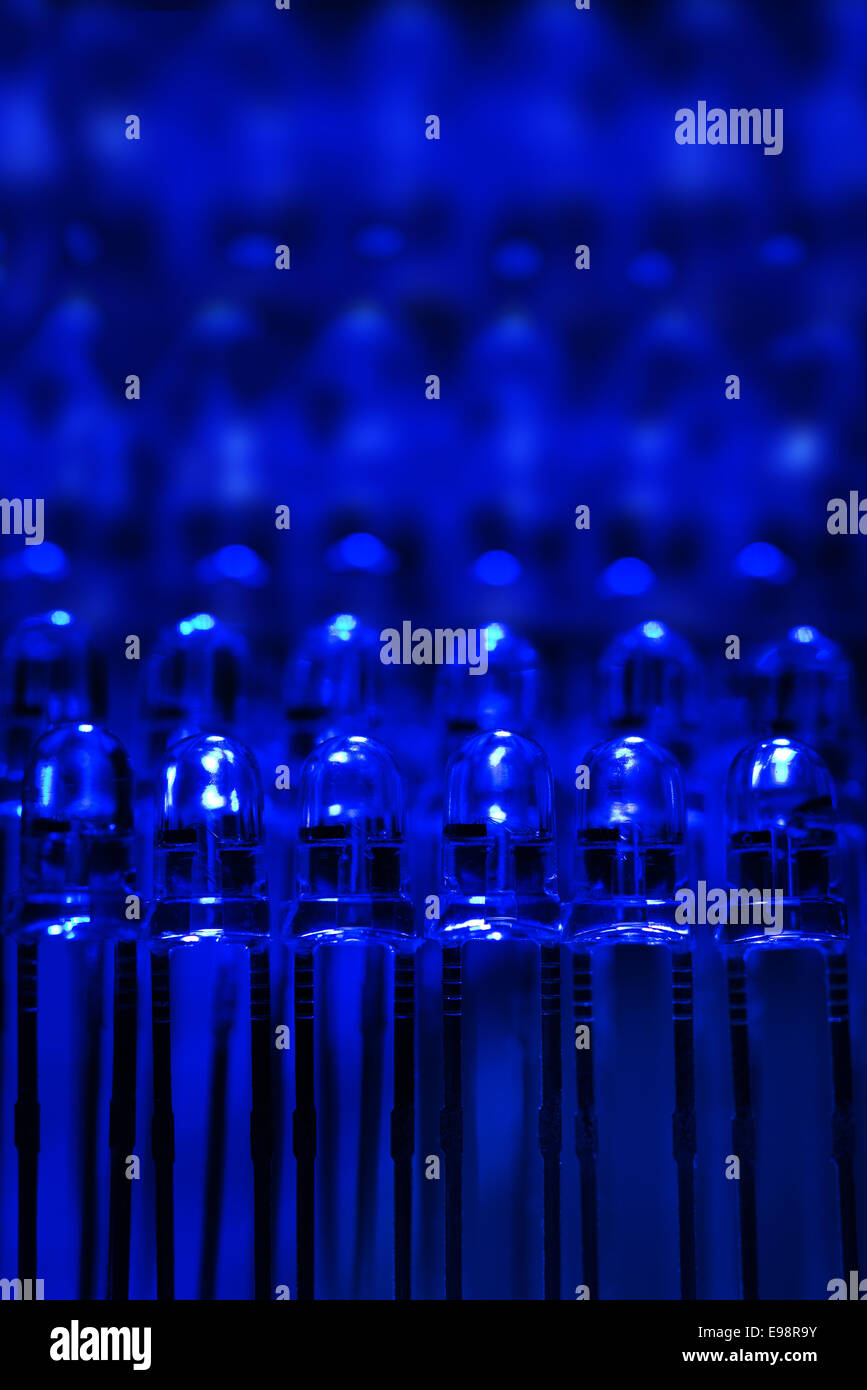 close up of row of light led light emitting diodes as part of a ...
