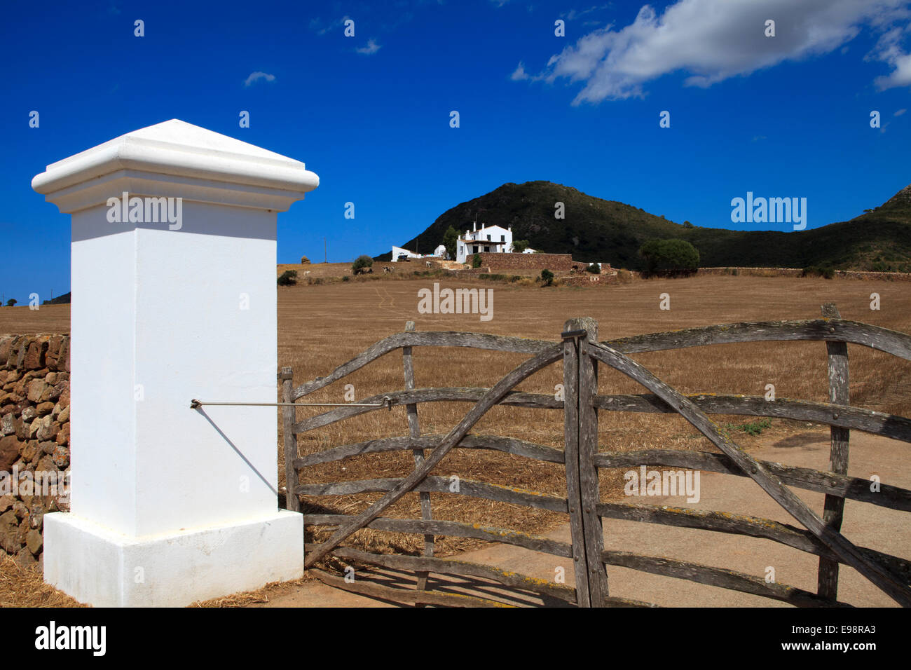 A typical country landscape, Menorca, Balearic Islands, Spain Stock ...