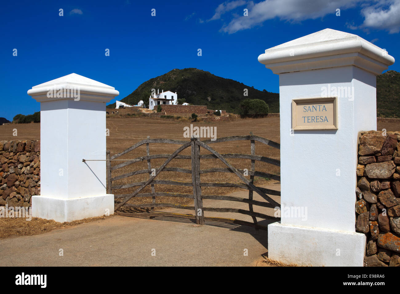 A typical country landscape, Menorca, Balearic Islands, Spain Stock ...