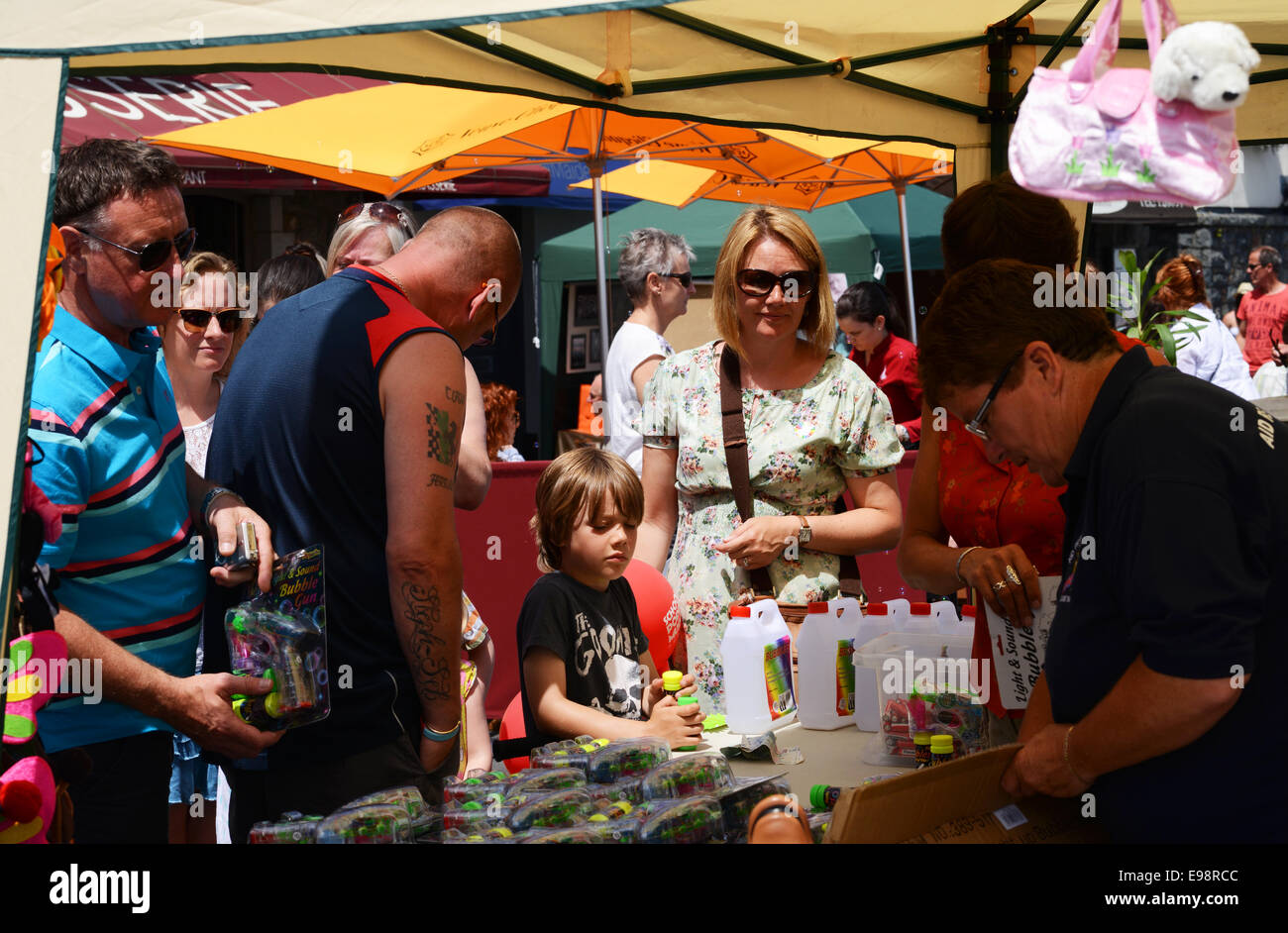 Market stall in Guernsey Channel Islands, GB Stock Photo - Alamy
