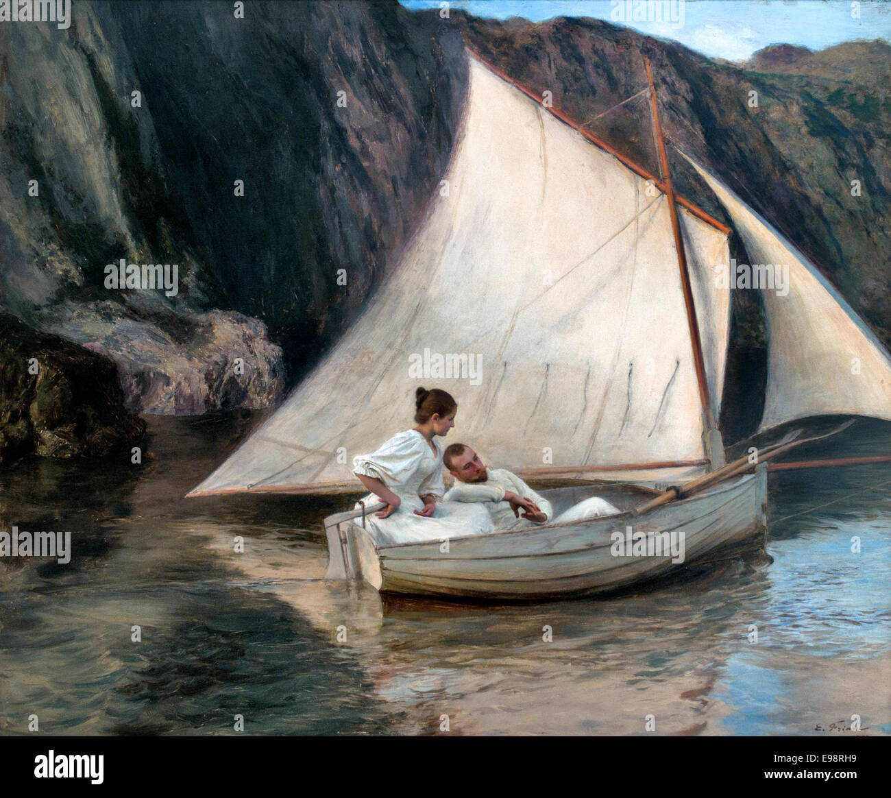 La Petite Barque - Little Boat 1895 Emile Friant 1863-1932 France ...