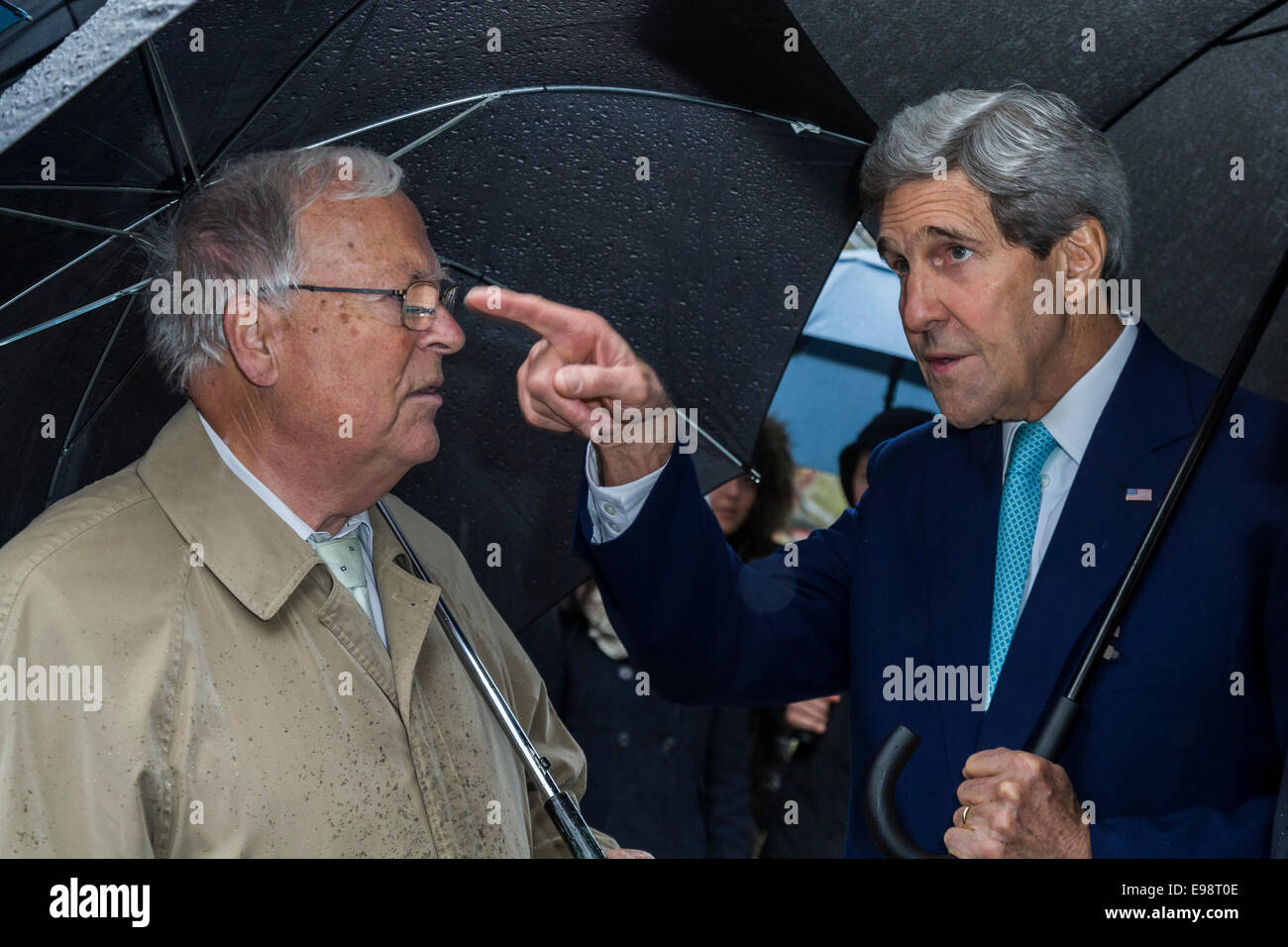 Berlin, Germany. 22nd Oct, 2014. US secretary of state John F. Kerry ...