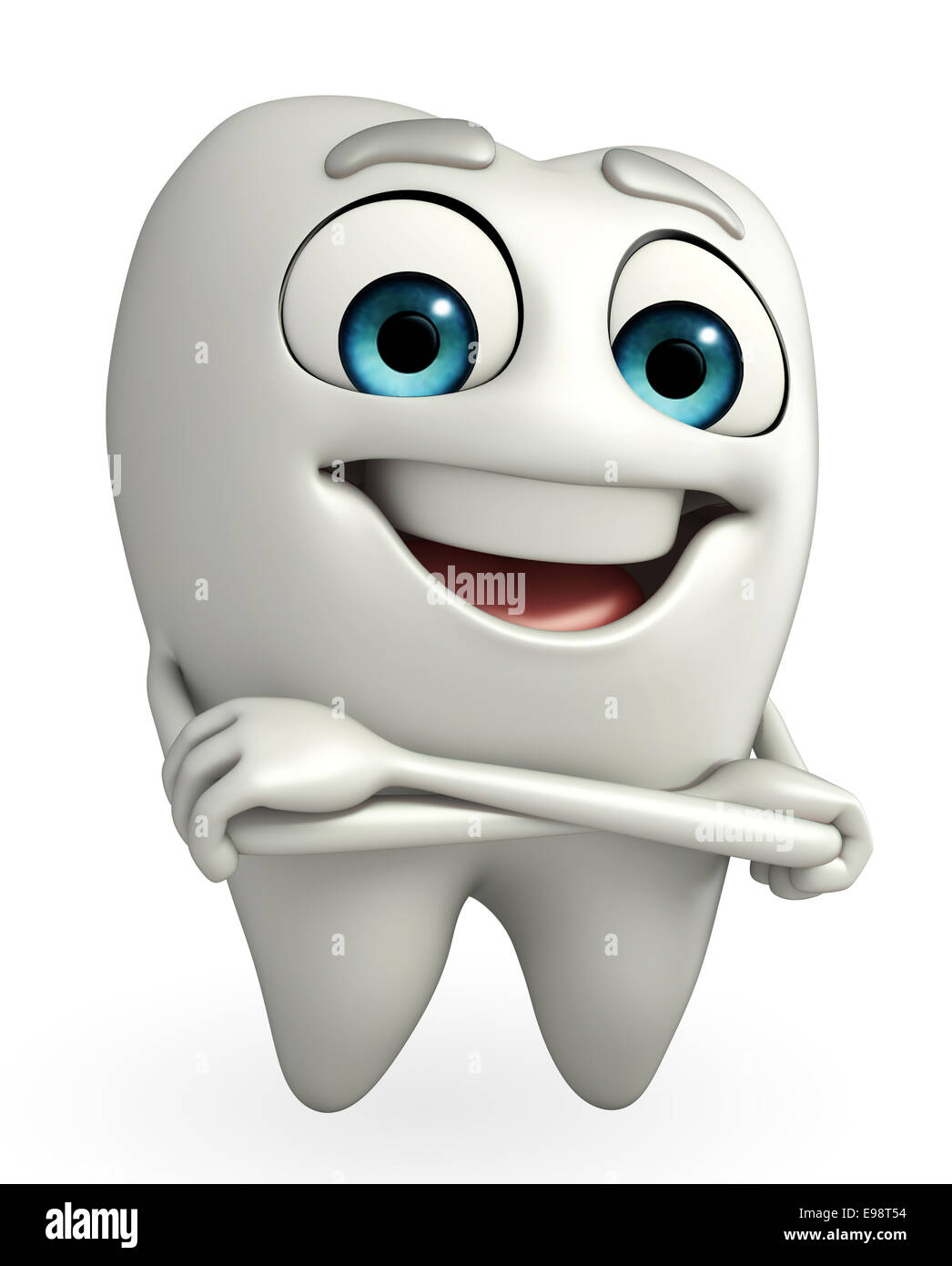 Cartoon character of teeth is holding hand Stock Photo - Alamy