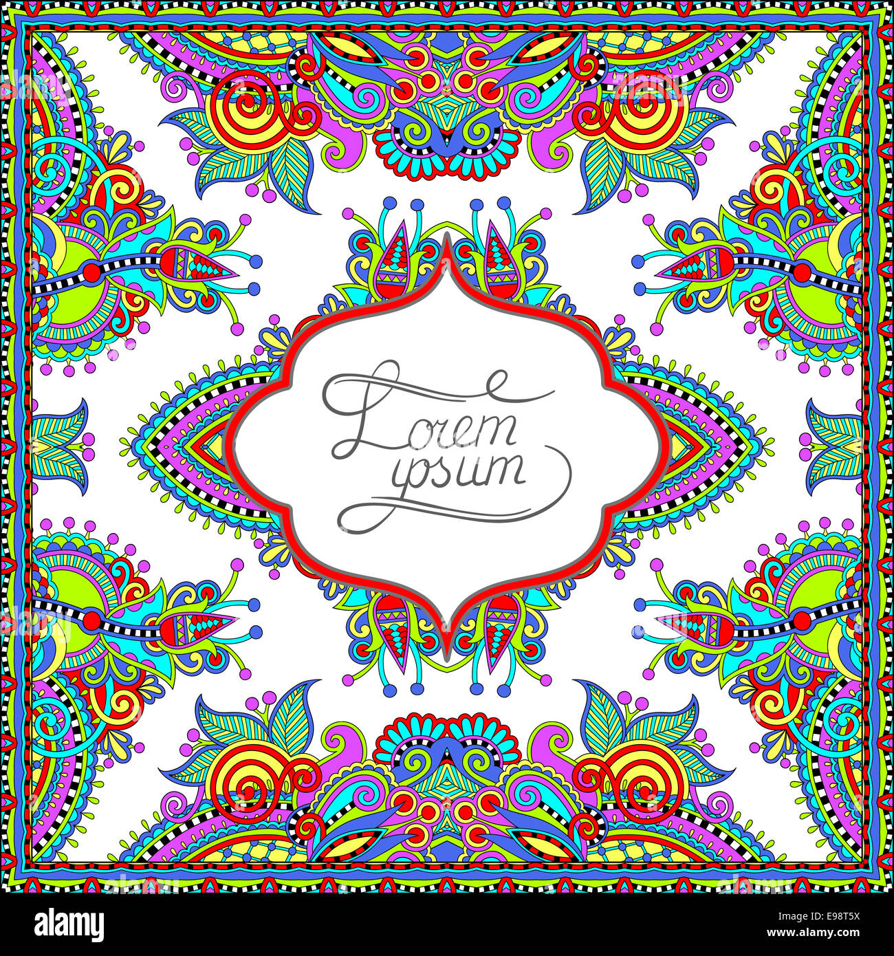 decorative pattern of ukrainian ethnic carpet design Stock Photo - Alamy