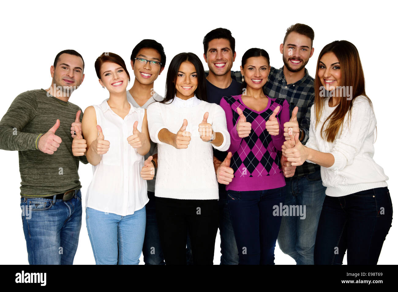 Group cheerful positive females hi-res stock photography and images - Alamy
