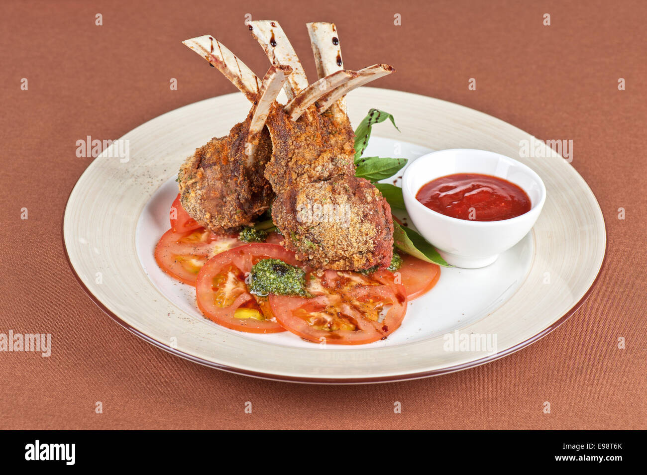 roasted lamb rib Stock Photo - Alamy