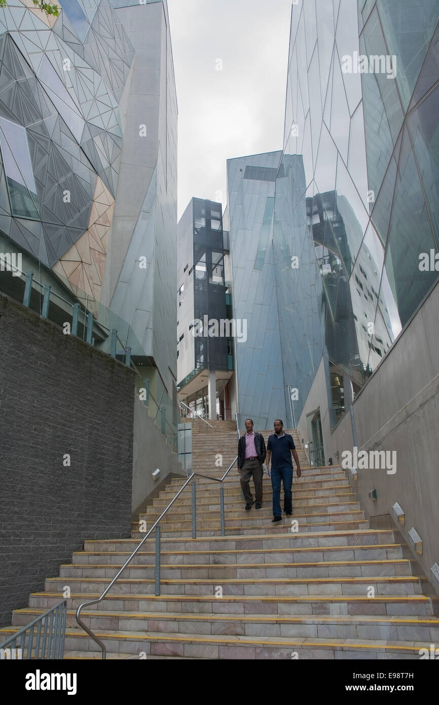 Upwards View Of Flight Of Stairs At Federation Square Melbourne ...