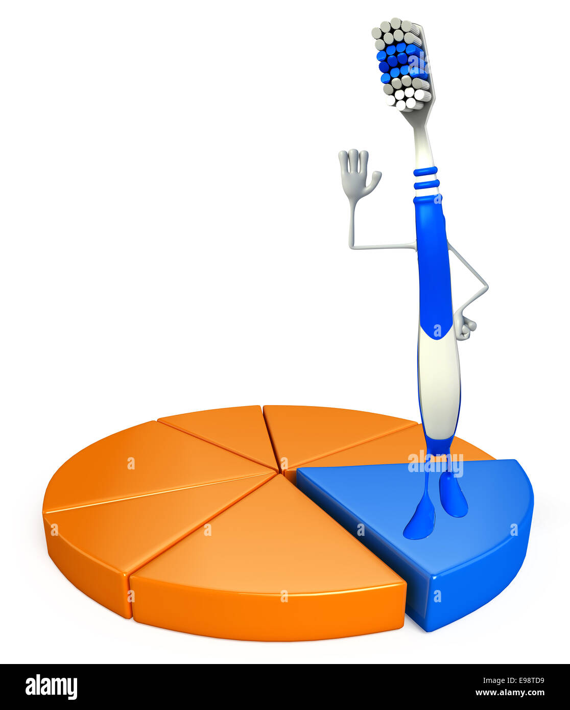 Cartoon Character of toothbrush with Business graph Stock Photo - Alamy