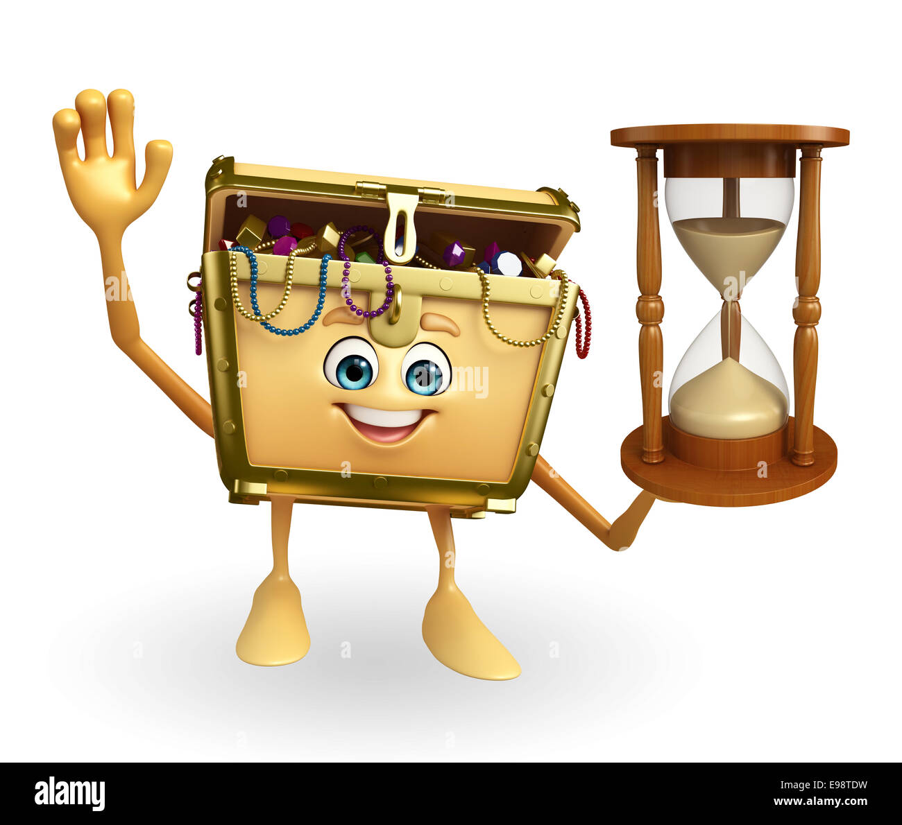 Cartoon golden clock Cut Out Stock Images & Pictures - Alamy