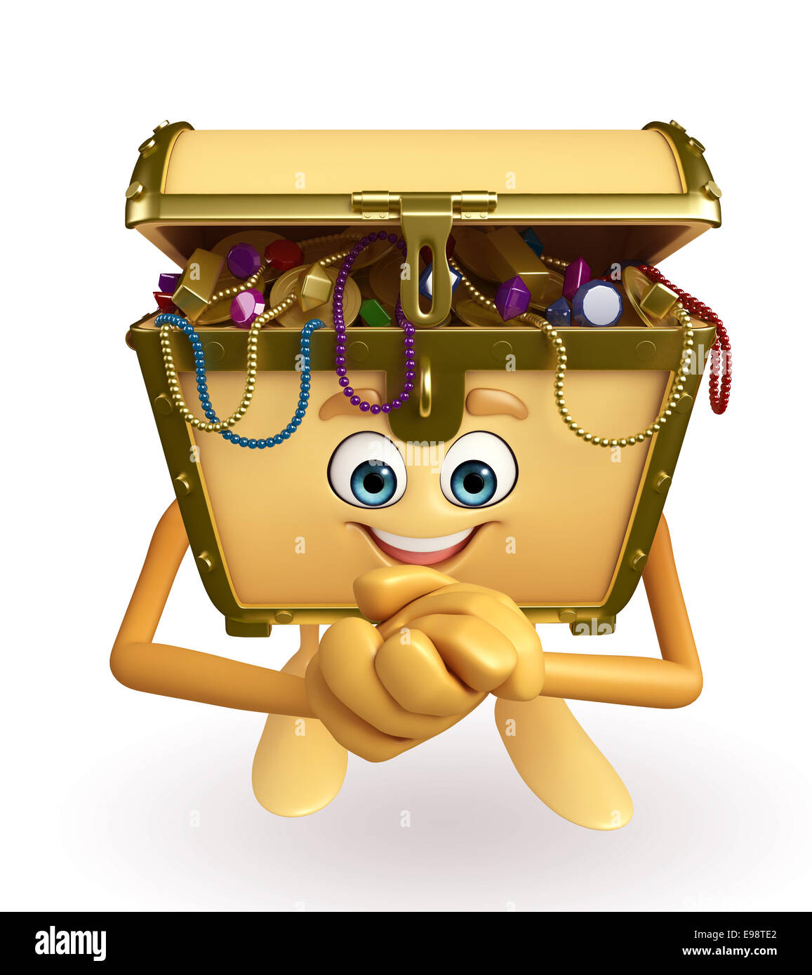 Cartoon Character of Treasure box with happy pose Stock Photo - Alamy