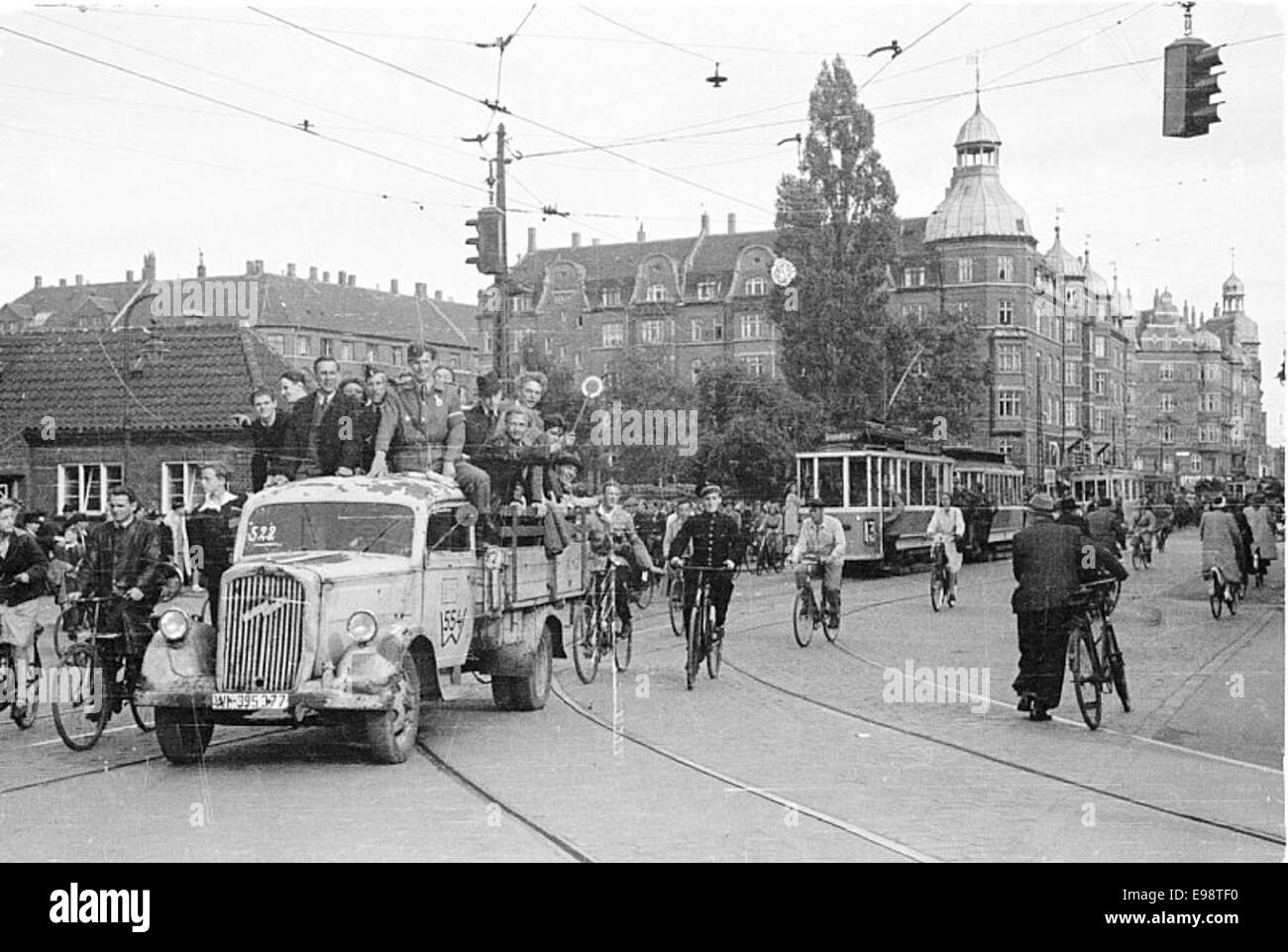 This photograph shows people celebrating the liberation during World ...