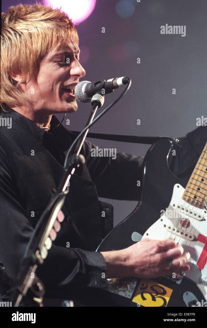 Crispian Mills and Kula Shaker in concert in Irvine, Scotland, in 1997 ...