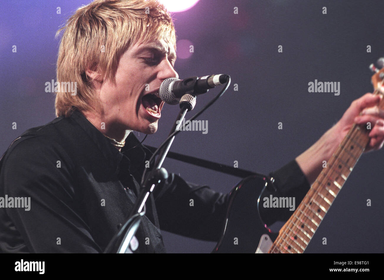 Crispian Mills and Kula Shaker in concert in Irvine, Scotland, in 1997 ...