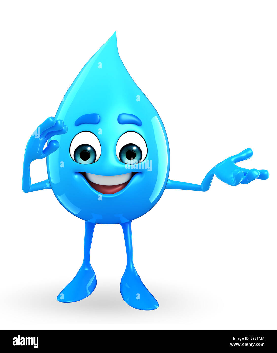 Cartoon Character Of Water Drop with Salute pose Stock Photo - Alamy