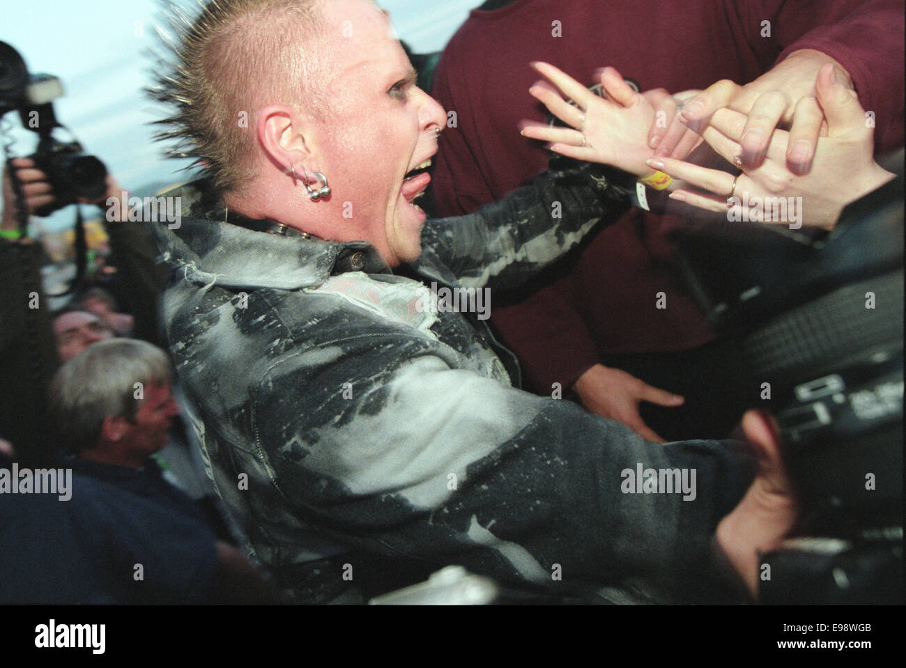 Keith Flint of the Prodigy on stage in concert at T In The Park music ...