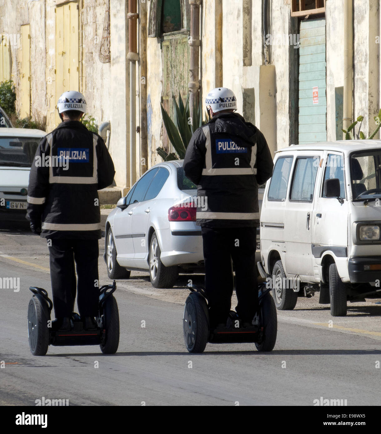 Local Police patrol the streets of Valletta, Malta on their Segway PTs ...