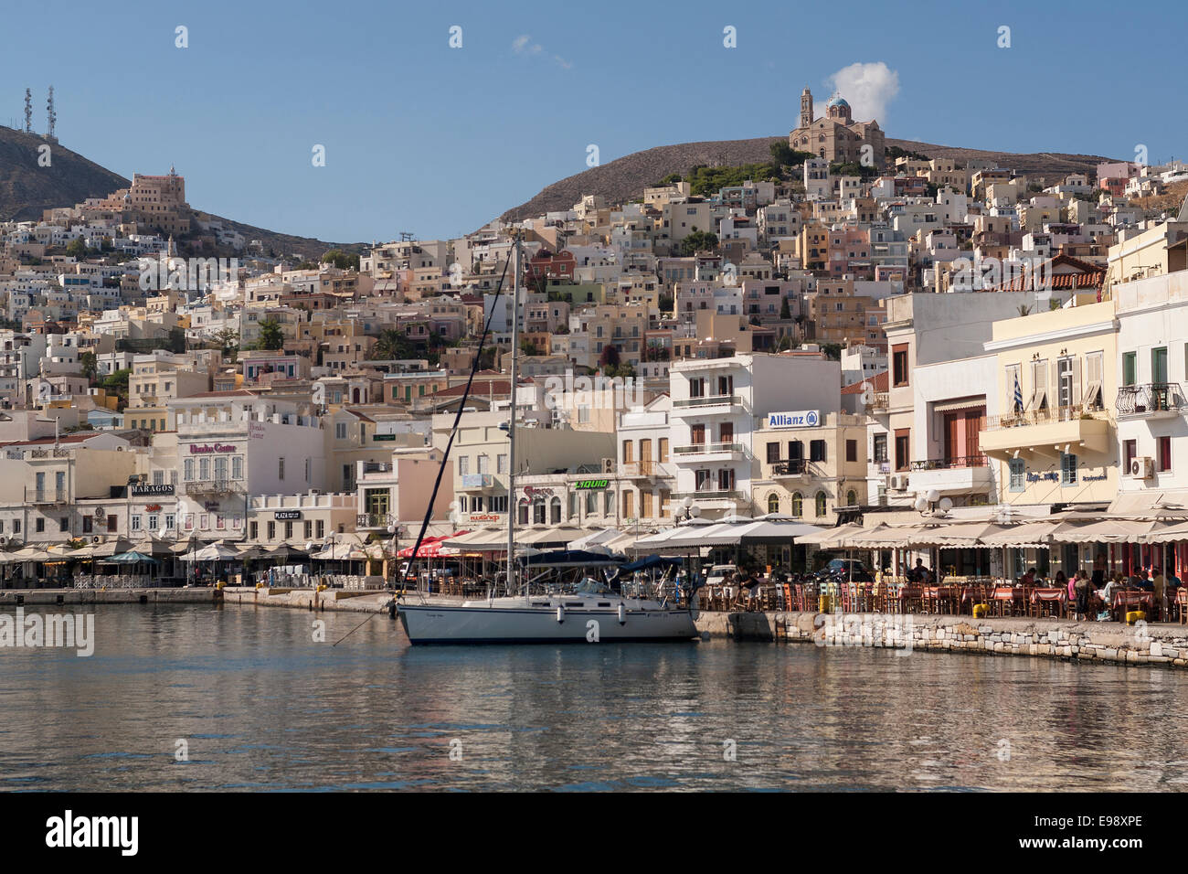 Greece, Cyclades, Syros, Ermoupolis, harbour Stock Photo - Alamy