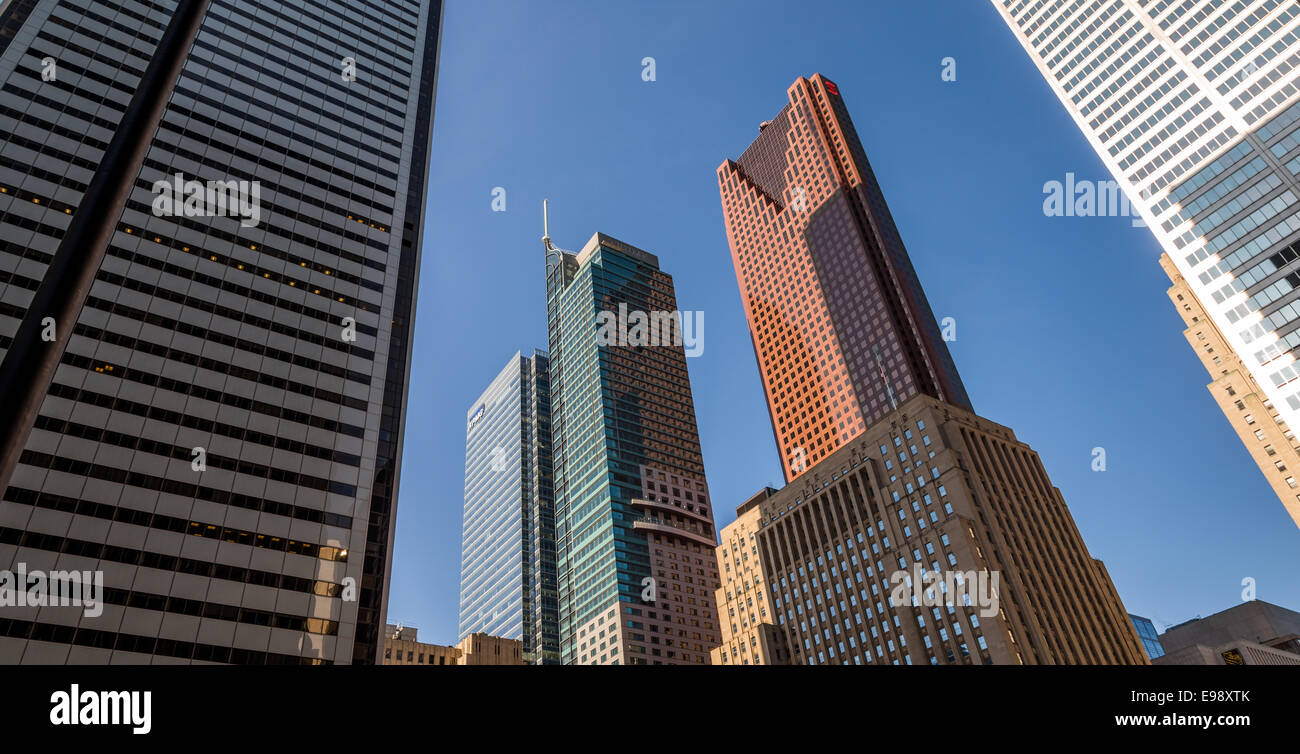 Various office buildings in the downtown financial district in Toronto ...