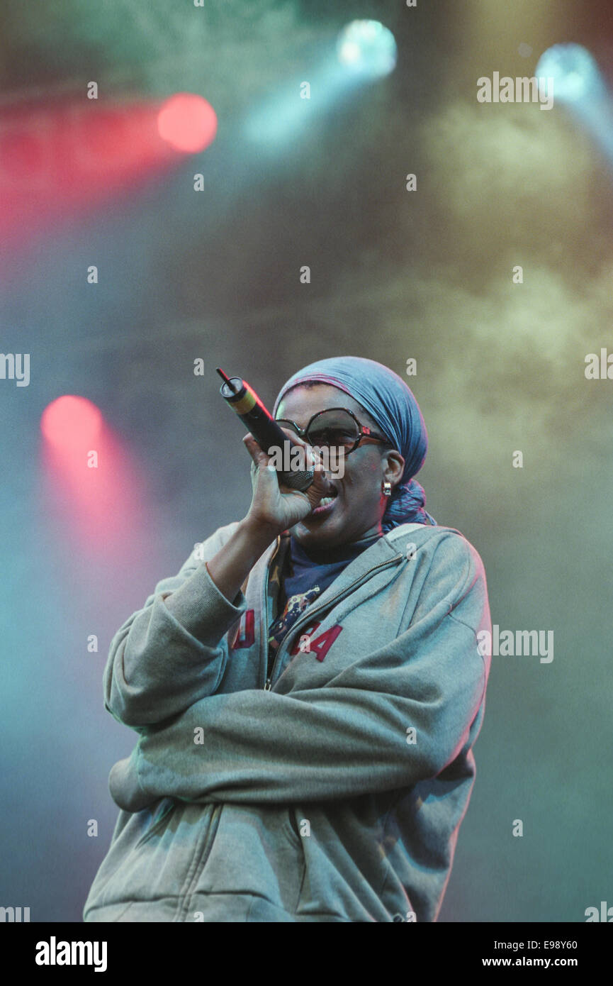 Macy Gray in concert on stage at 'T in The Park' music festival, in ...