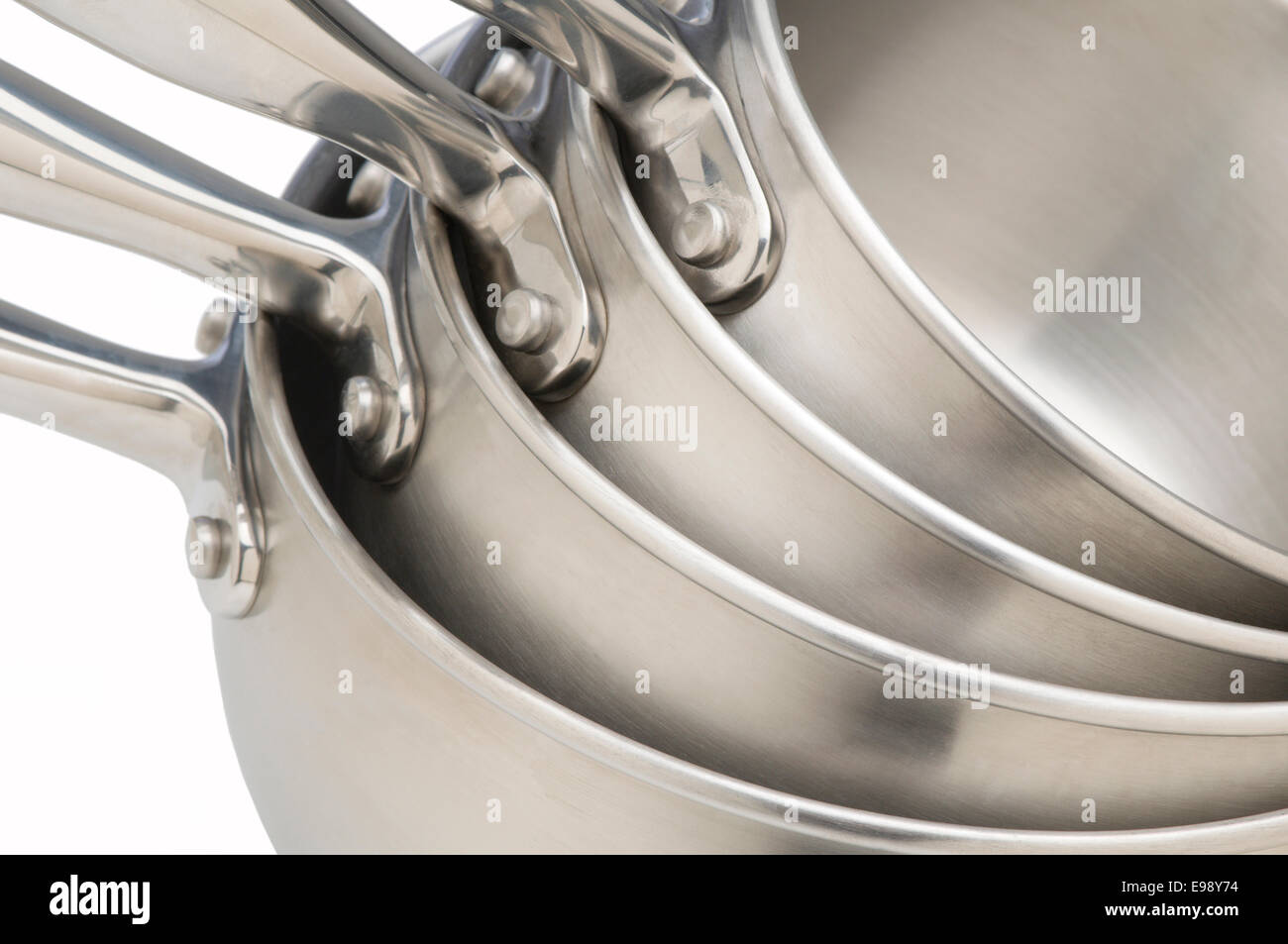 Stainless steel cooking pots Stock Photo - Alamy