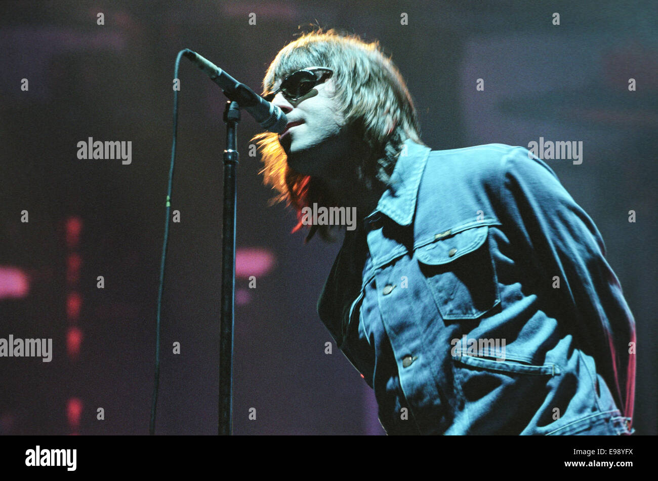 Liam Gallagher of Oasis on stage in concert at 'Rock On The Green', in ...