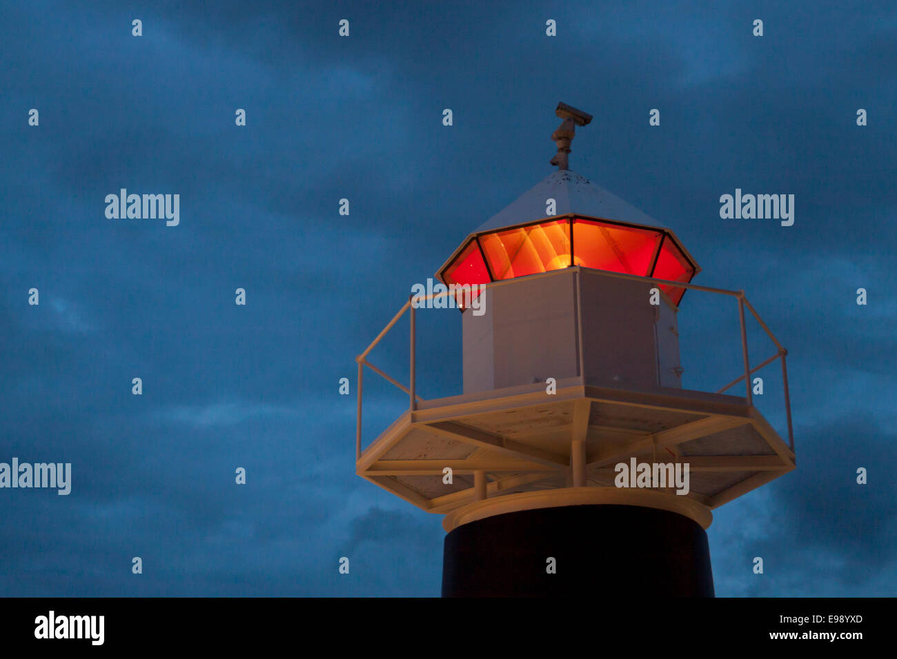 Lighthouse and mystic dusk in harbor. Oslo, Ostlandet. Norway Stock ...